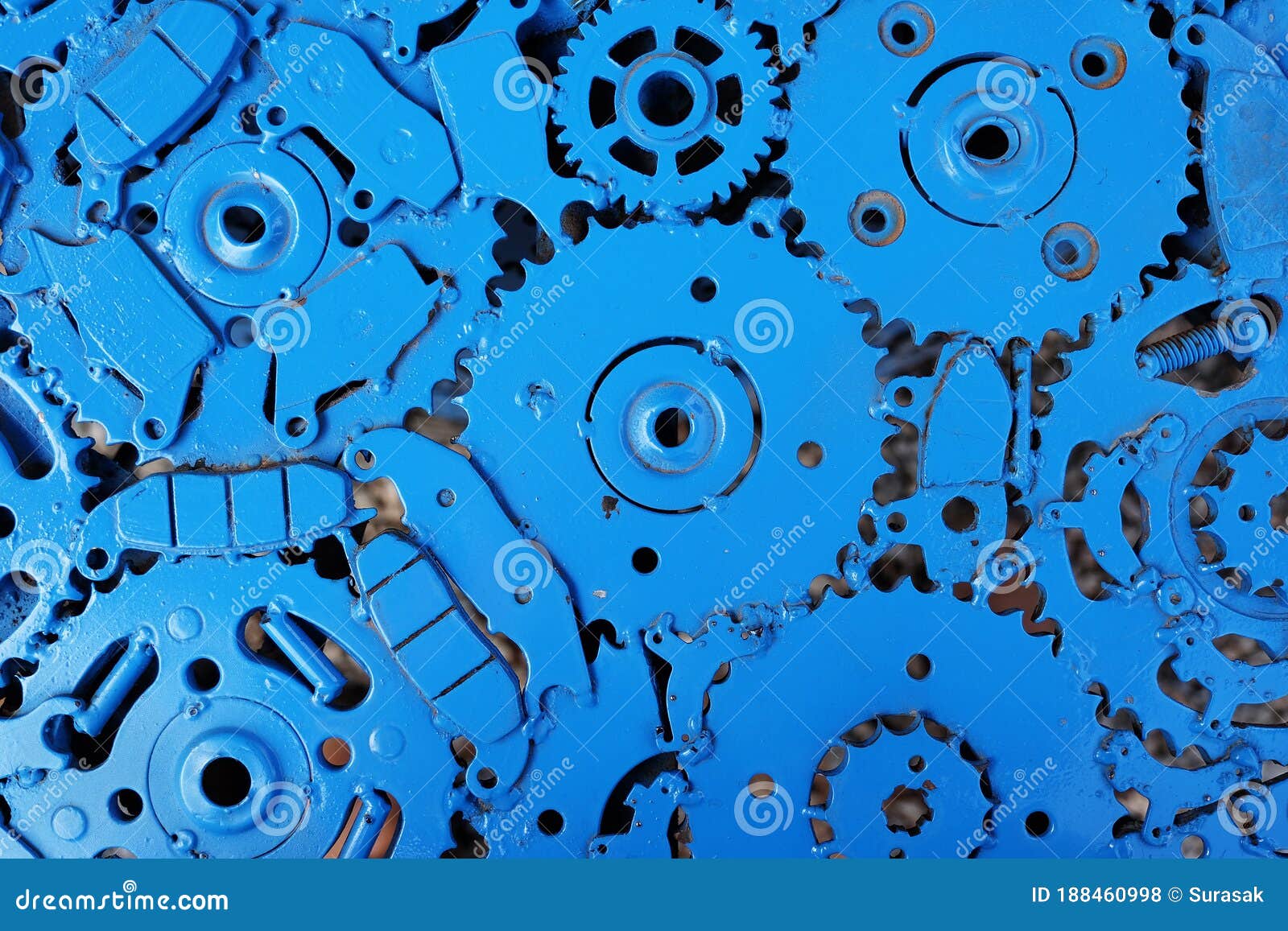 Detail and Close Up Blue Gears and Cogwheels Stock Photo - Image of ...