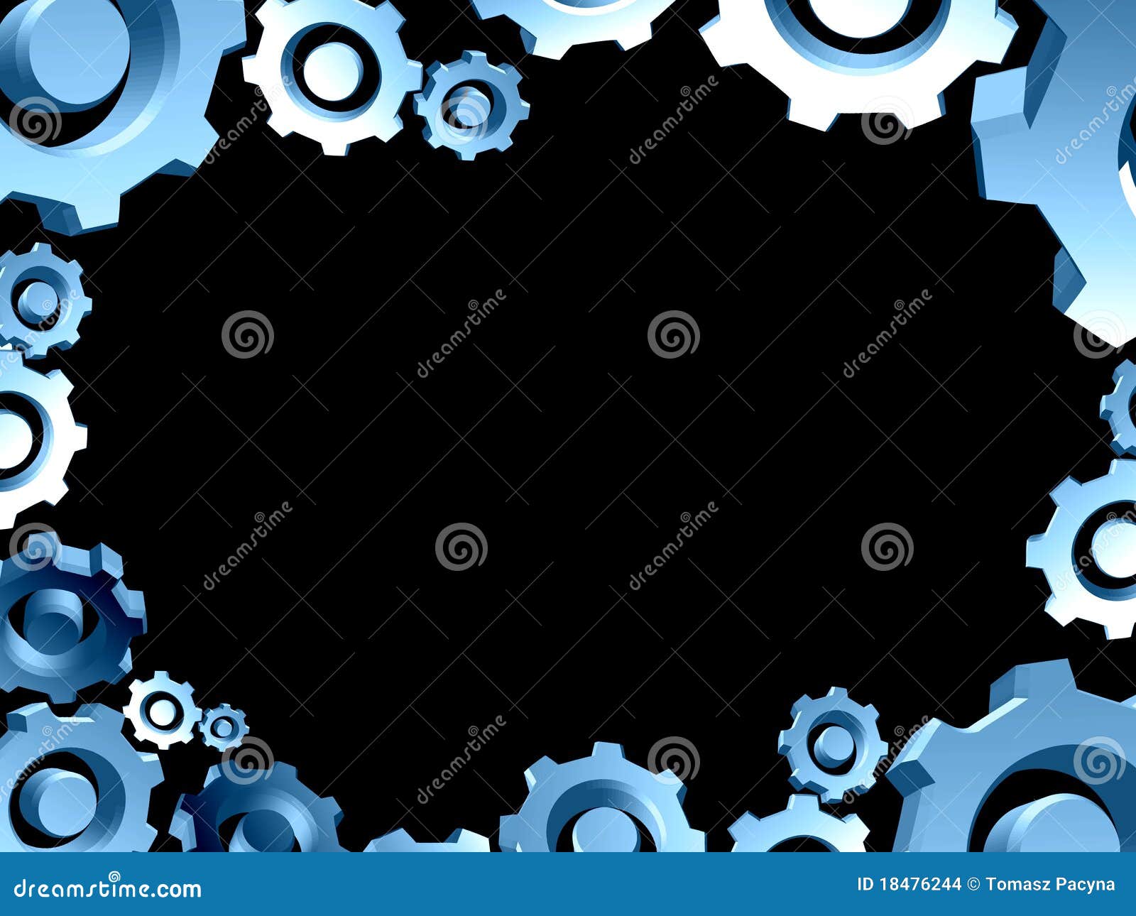 Blue Gears Frame Background Border Stock Photo | CartoonDealer.com ...