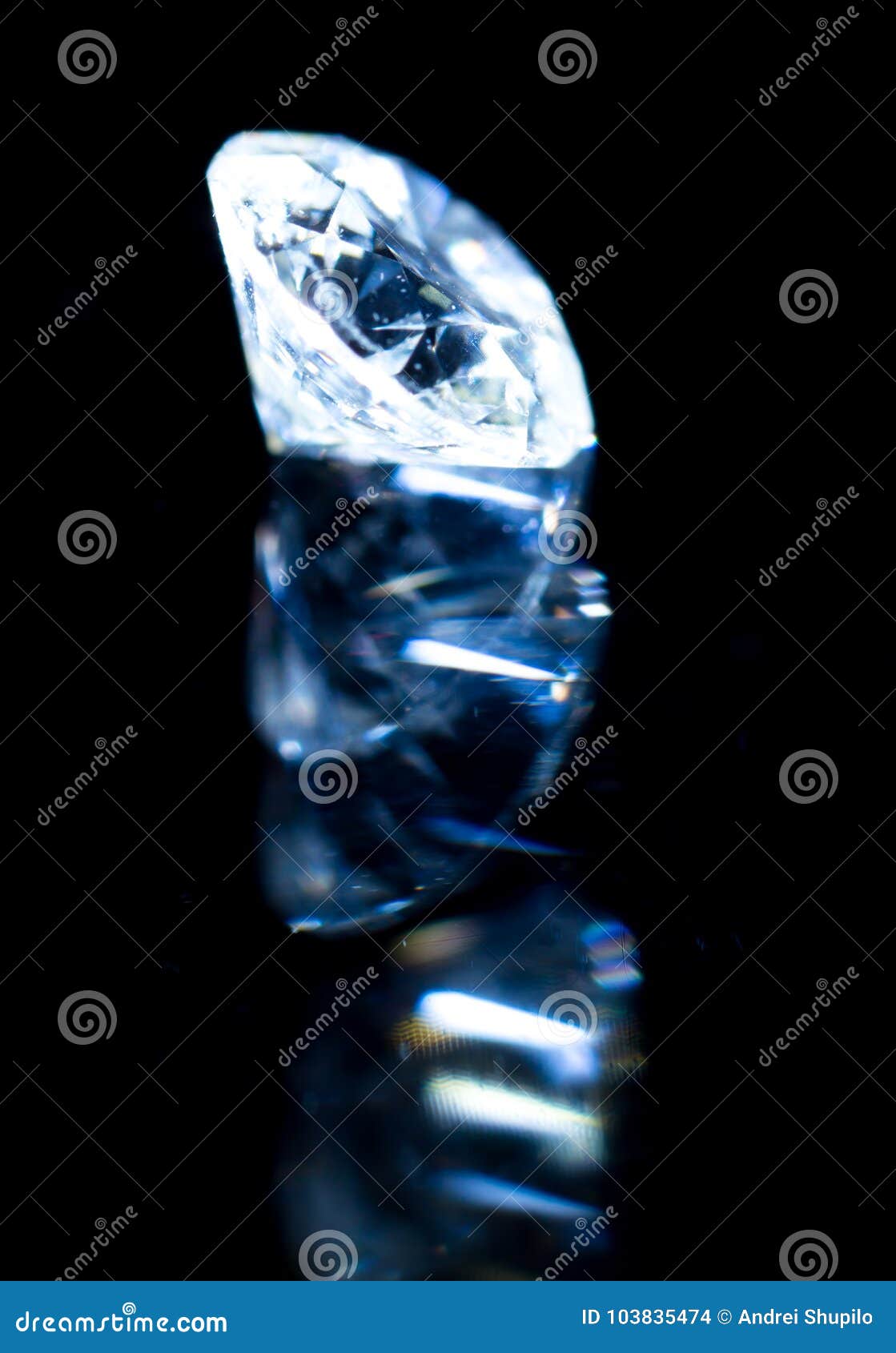A Blue Gem on a Black Background Stock Photo - Image of color, mineral ...