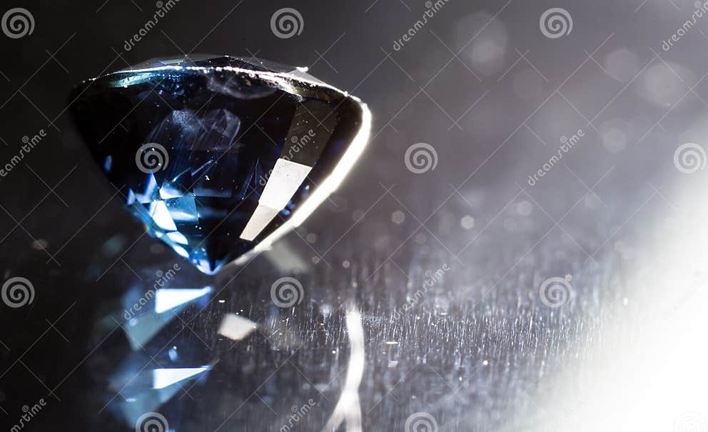 A Blue Gem on a Black Background Stock Image - Image of diamond ...