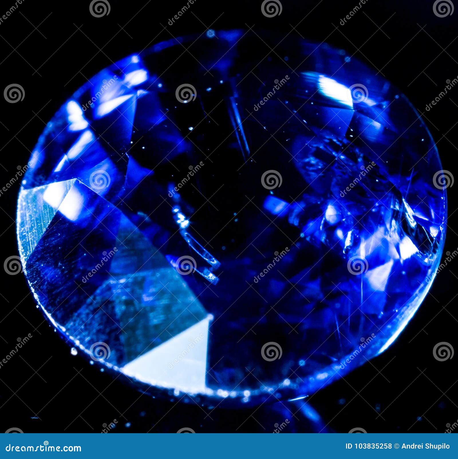 A Blue Gem on a Black Background Stock Photo - Image of stone, clear ...