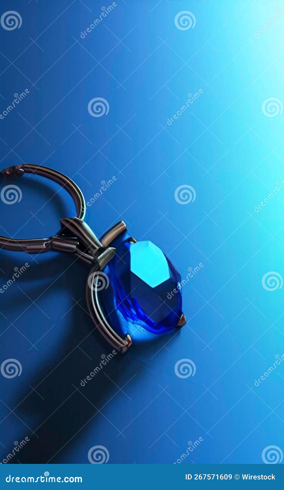 Blue Gem Diamond Rock on a Blue Background Stock Image - Image of ...