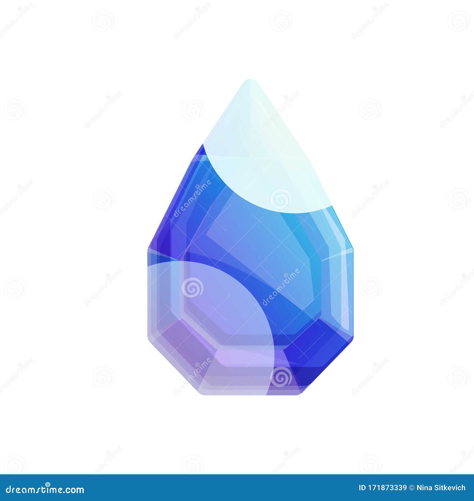 Blue Gem Icon, Cartoon Style Stock Vector - Illustration of jewel ...