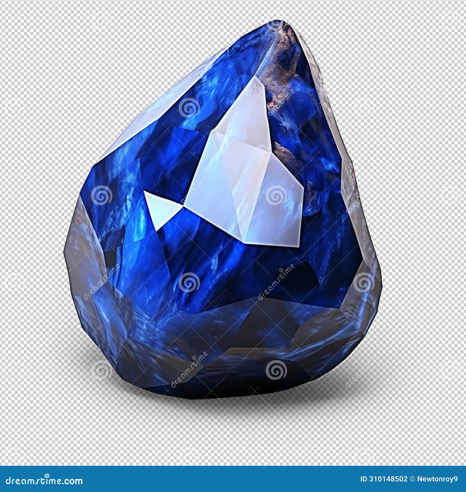 Blue Gem Stone Isolated on Transparent Background Stock Photo ...