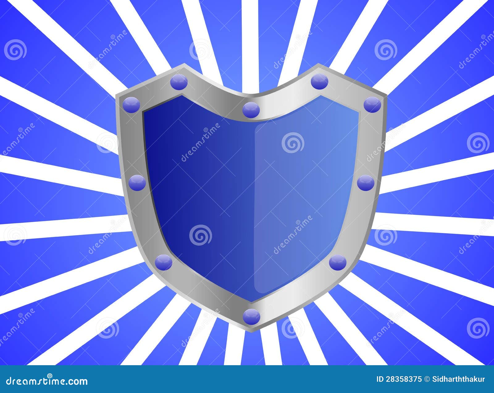 Blue Gem Studded Shield stock illustration. Illustration of blank ...
