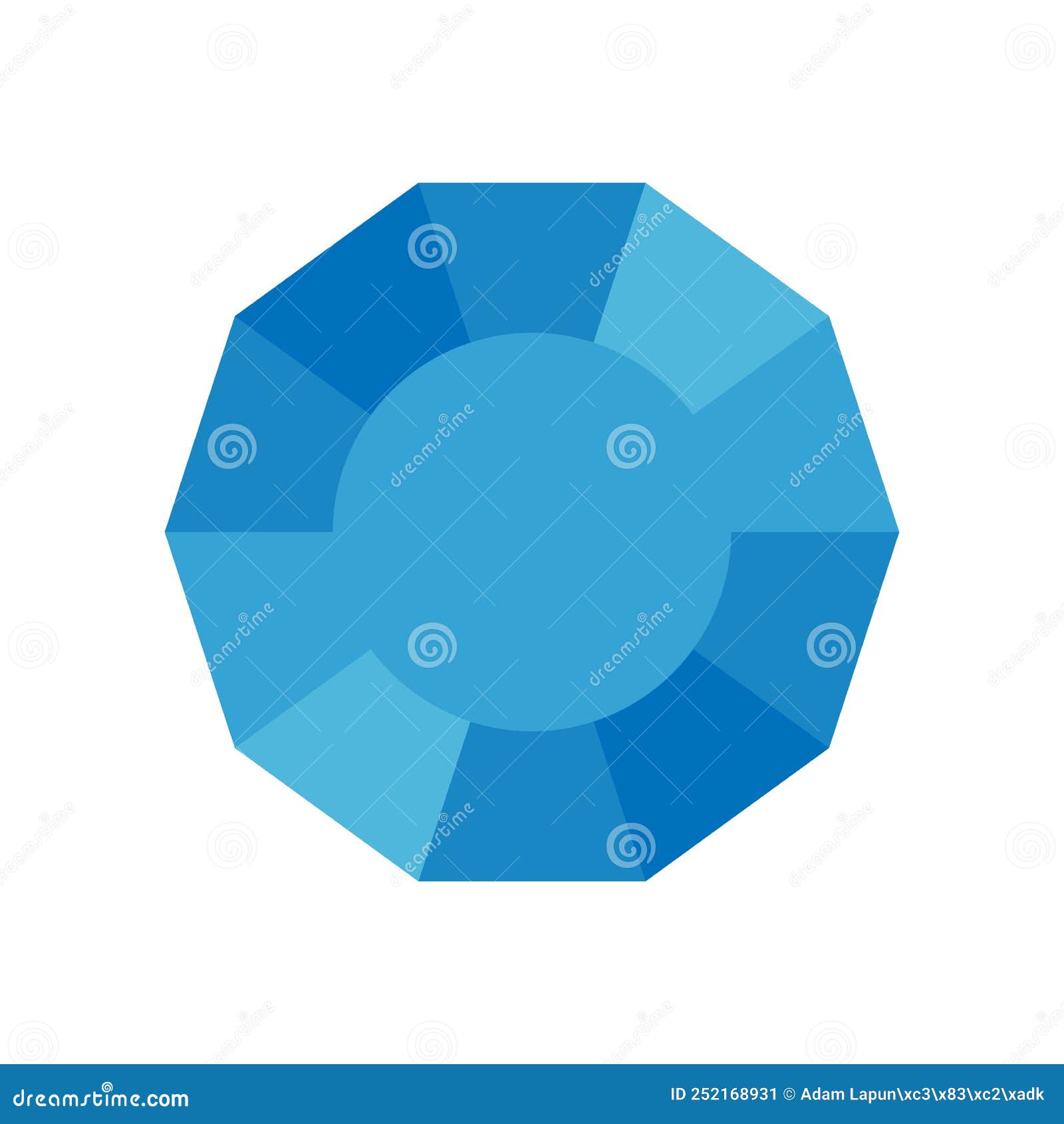 Blue Gem Vector Icon on White Background Stock Vector - Illustration of ...