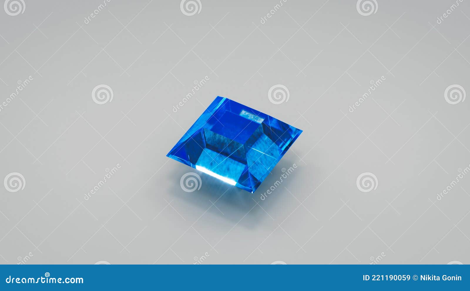 Blue Gemstone 3D Rendering Illustration Stock Illustration ...
