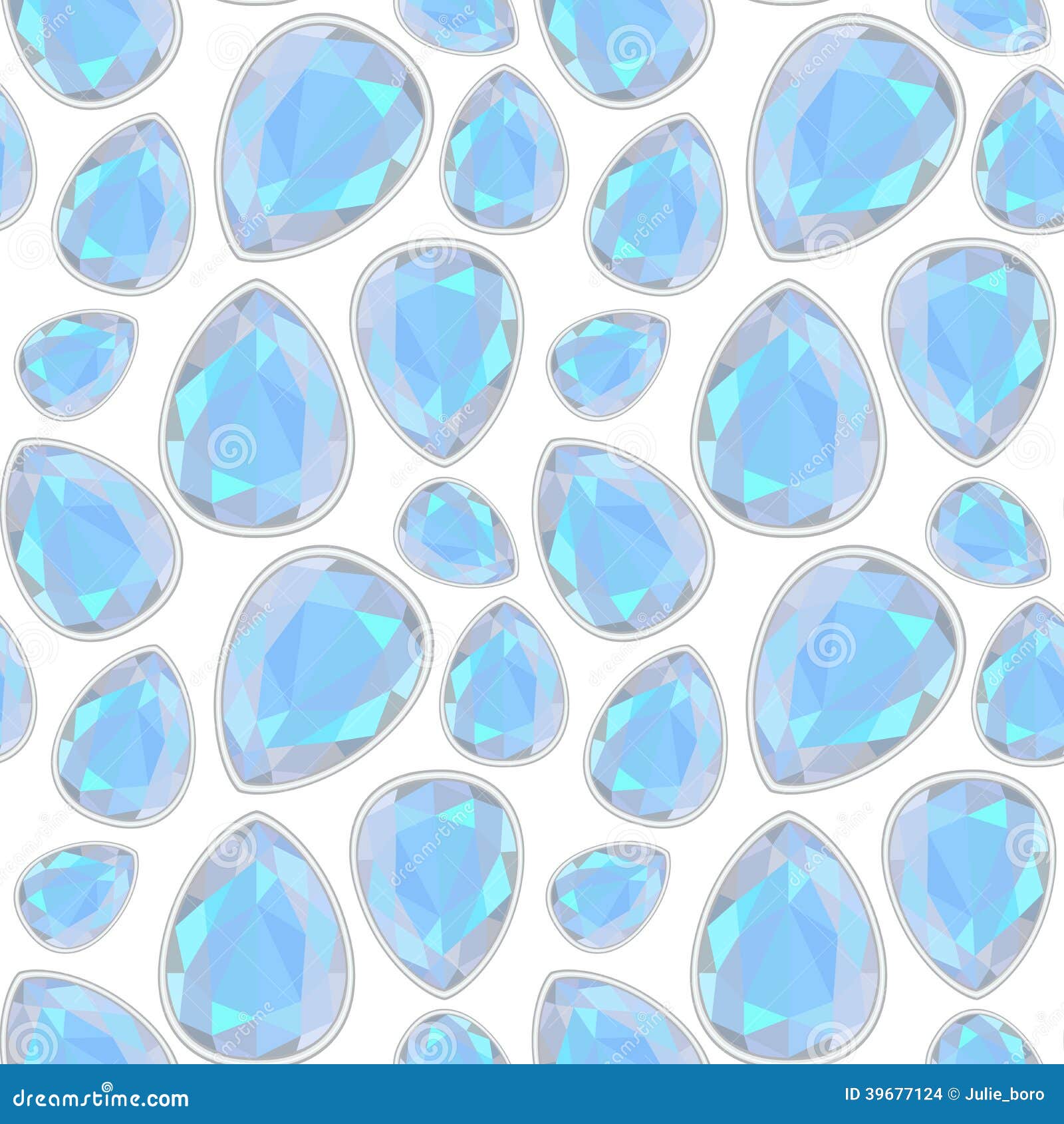Blue Gemstone Seamless Pattern Stock Vector - Illustration of jewel ...