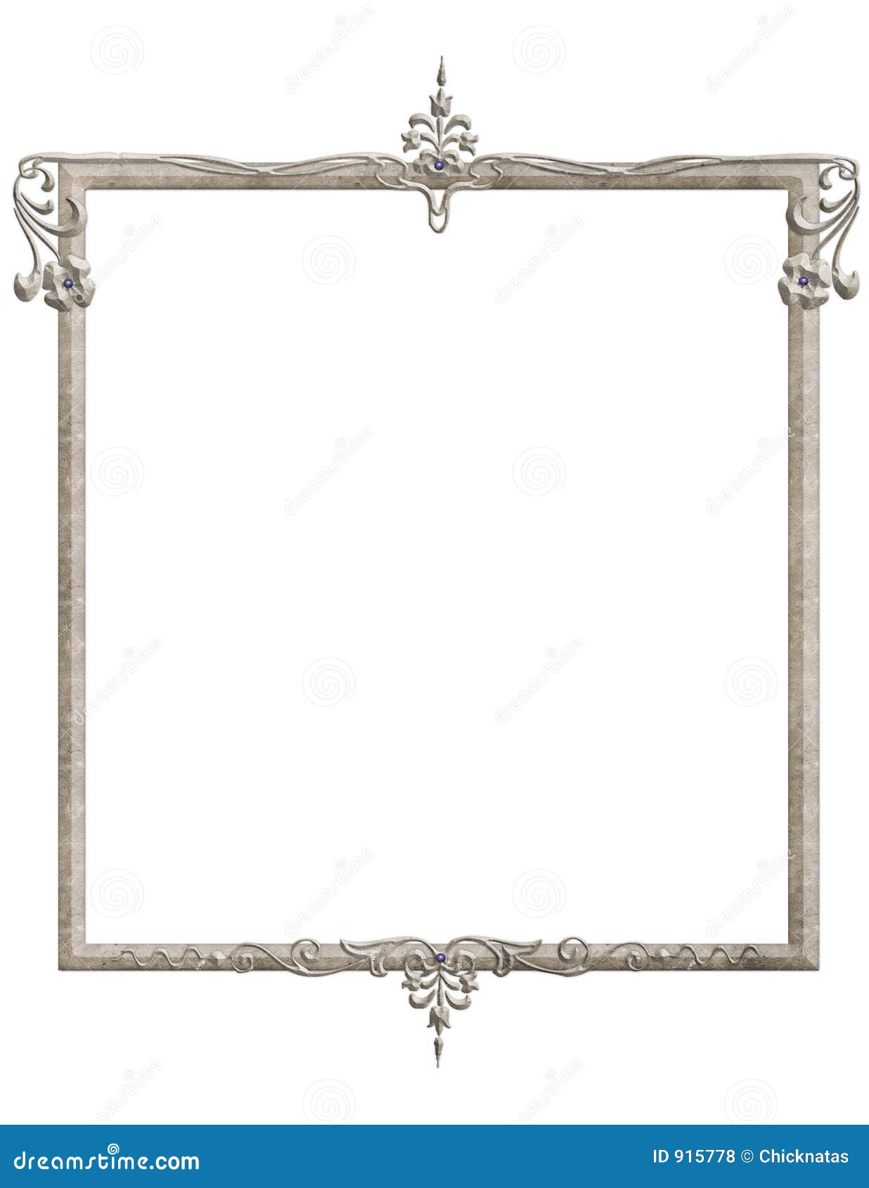 Blue Gemstone Victorian Frame Stock Illustration - Illustration of ...