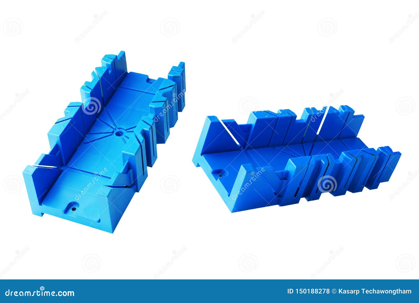 Blue General Purpose Plastic Mitre Box on White Background Stock Photo ...