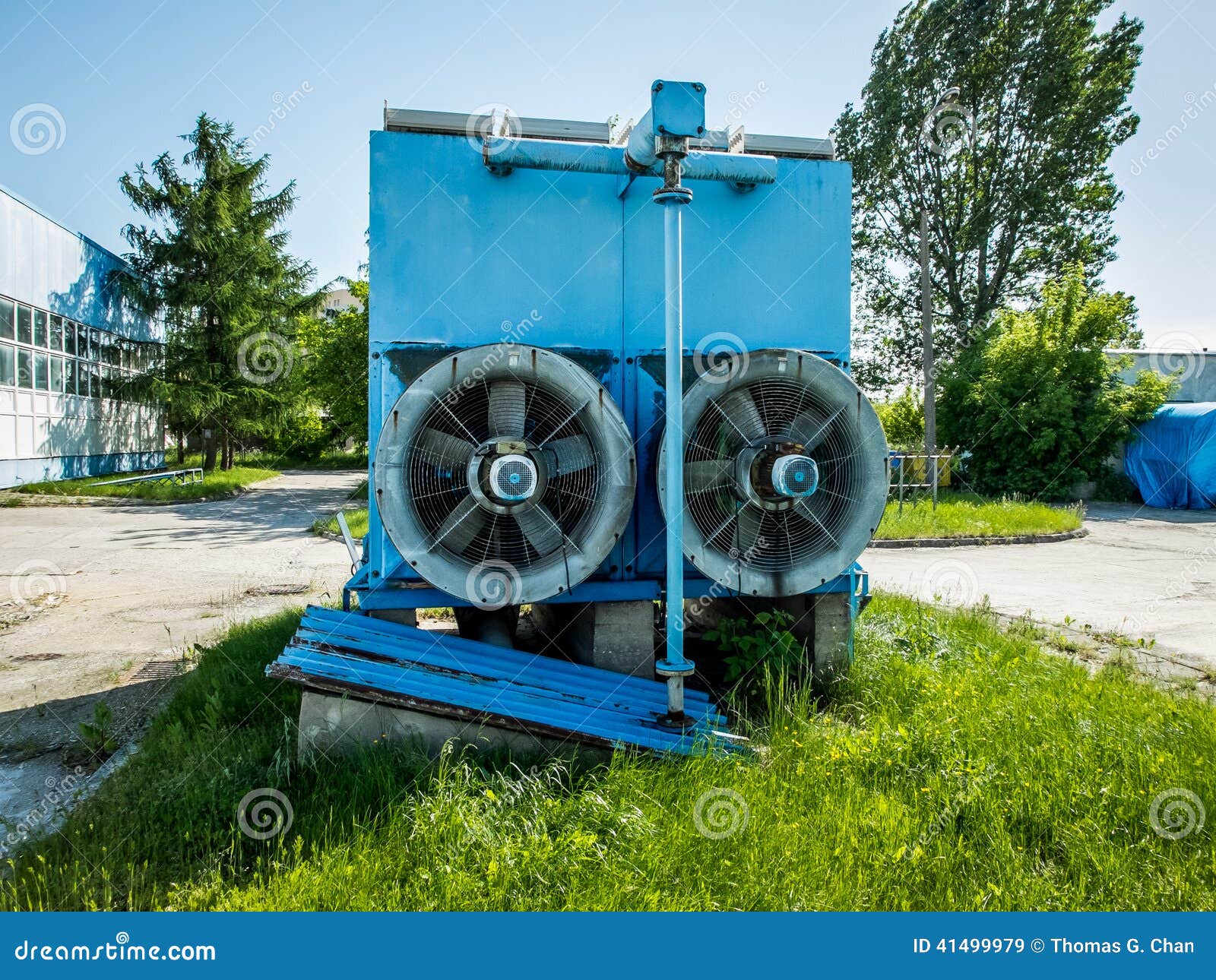 A blue generator stock image. Image of hvac, cooler, engineering - 41499979