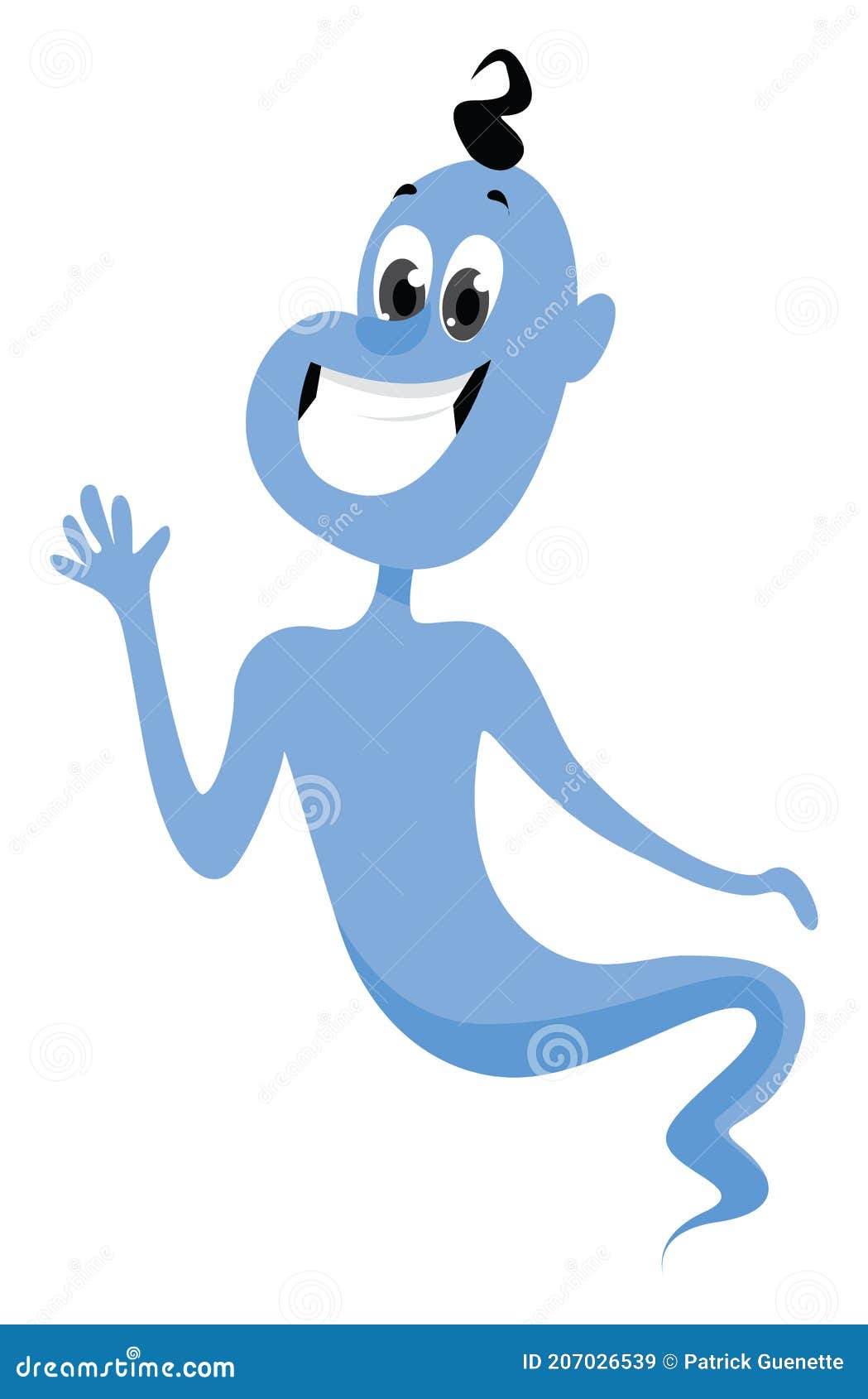 Blue Genie From The Lamp, Cartoon Character. What Desire Do You Make ...
