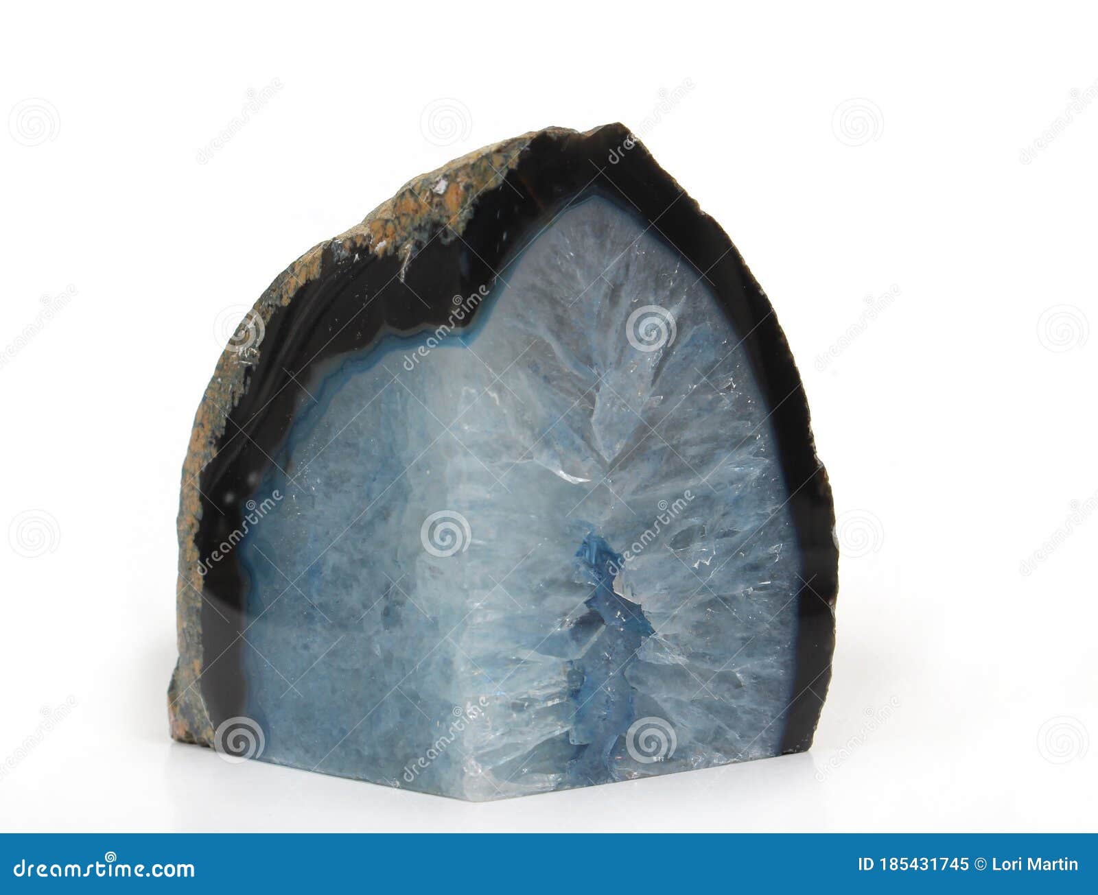 Blue Geode Stone on White Background Stock Image - Image of gemstone ...