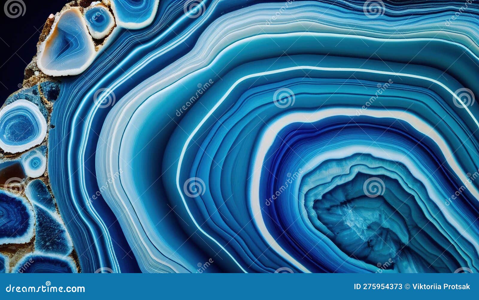 Blue Geode Textures Backgrounds, Generative AI Stock Illustration ...