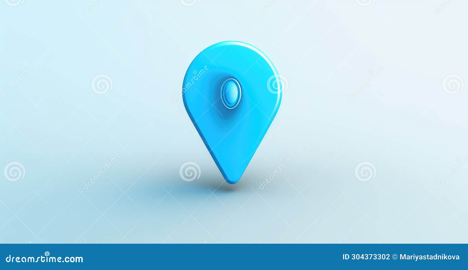Blue Geolocation Marker on the Map in 3D Style. Navigation System Stock ...
