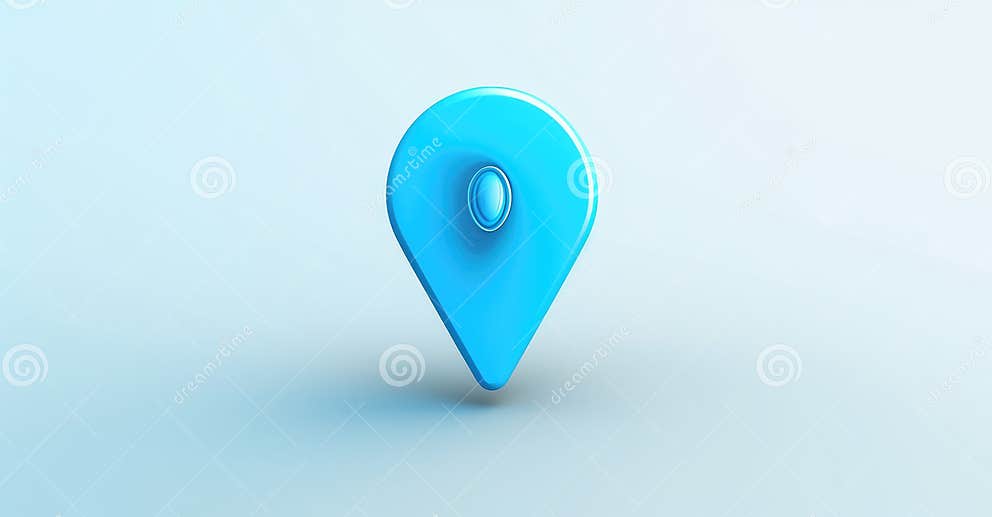 Blue Geolocation Marker on the Map in 3D Style. Navigation System Stock ...