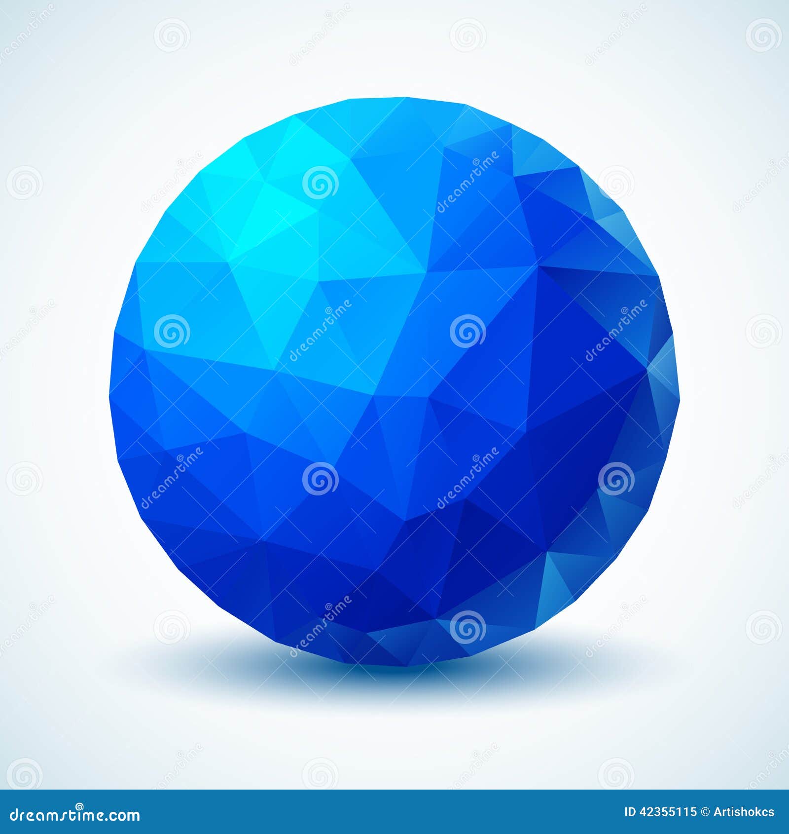 Blue Geometric Ball. stock vector. Illustration of blue - 42355115