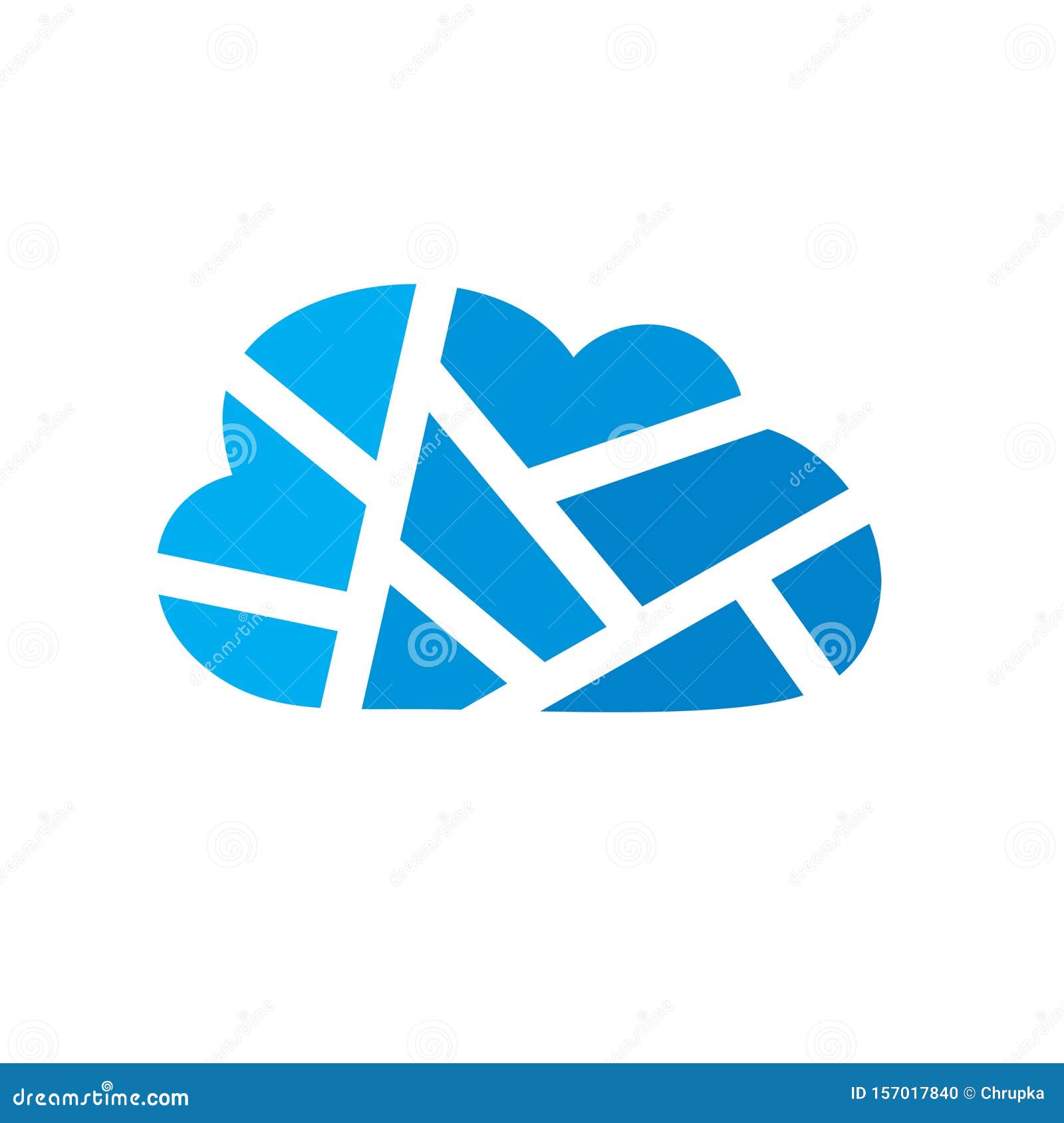 Blue geometric cloud icon stock vector. Illustration of cloud - 157017840