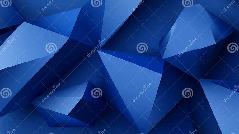 A Blue Geometric Design Featuring Recurring 3D Shapes. a Repeating ...