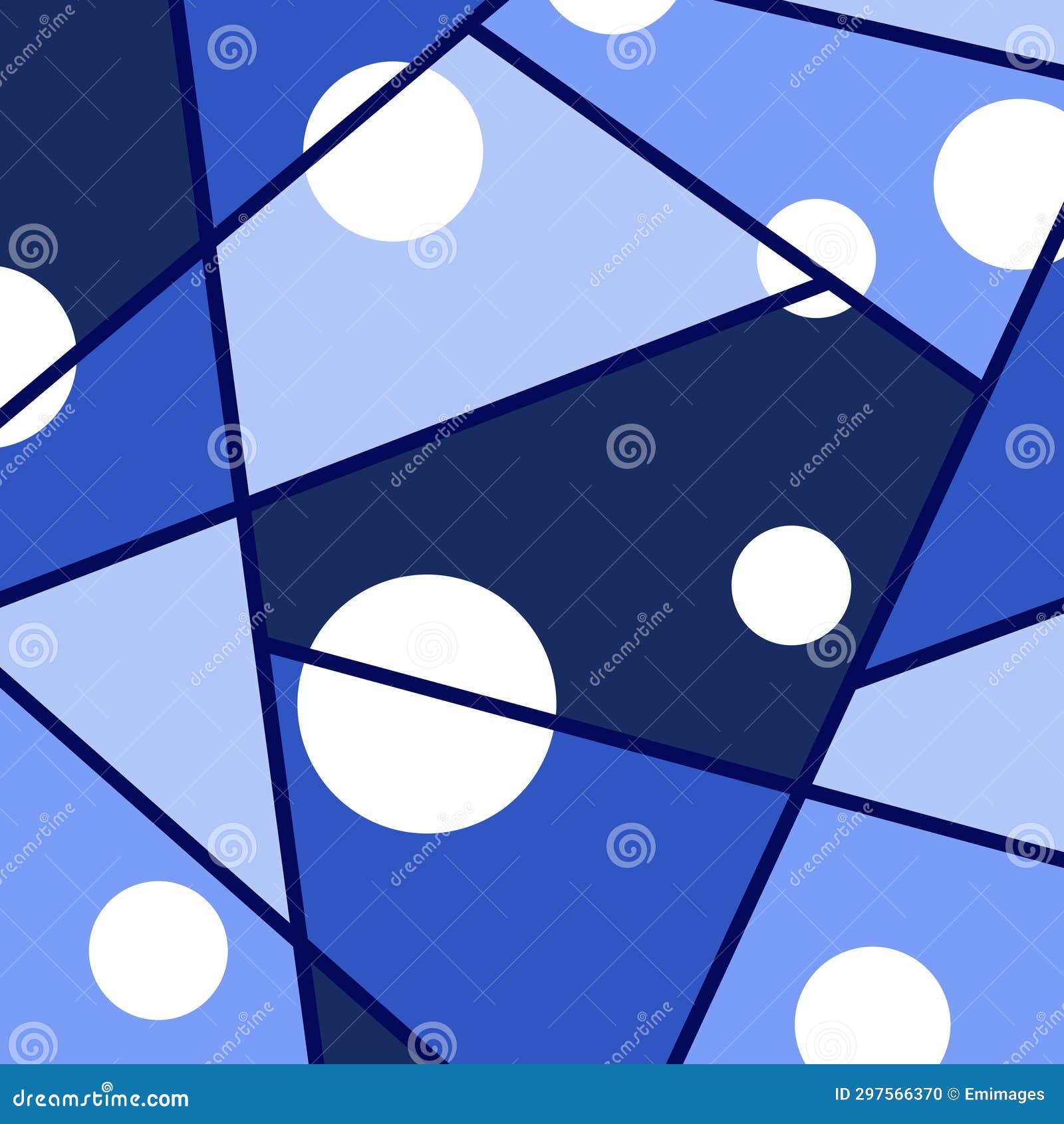 Blue Geometric Design with White Spots Stock Illustration ...