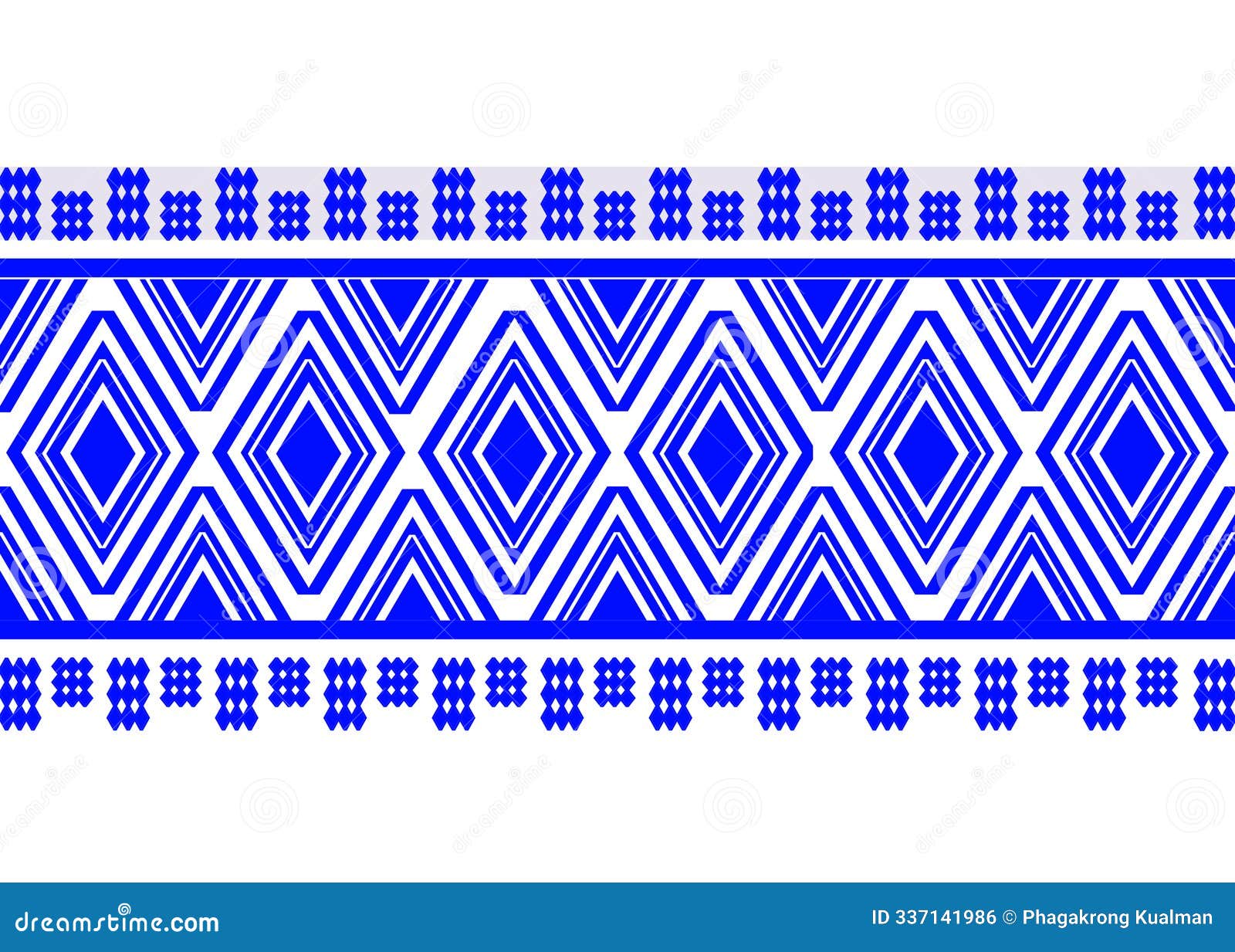 Blue, Geometric Ethnic Pattern, Vector ,seamles Pattern, Navajo Stock ...
