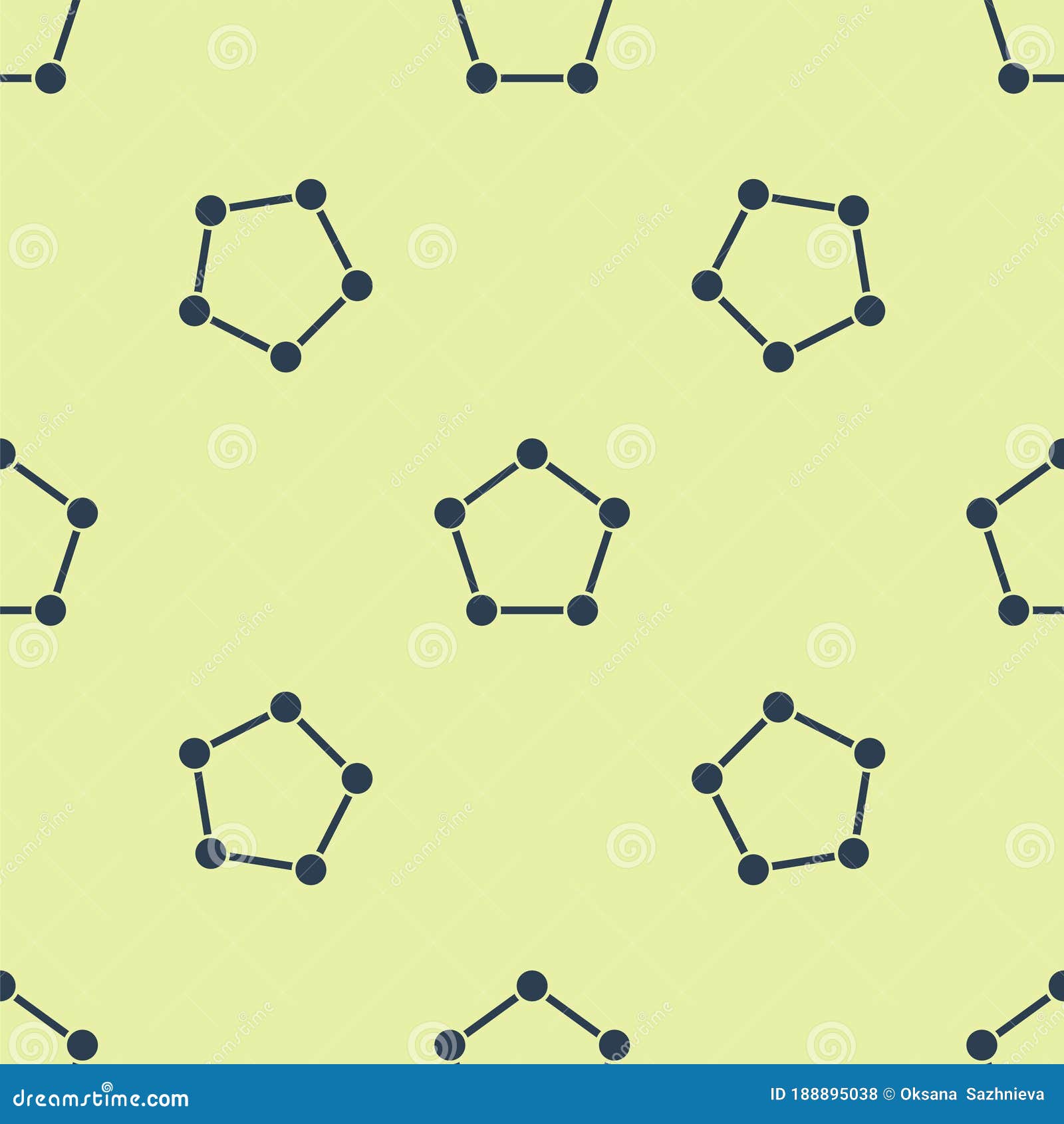 Blue Geometric Figure Pentagonal Prism Icon Isolated Seamless Pattern ...