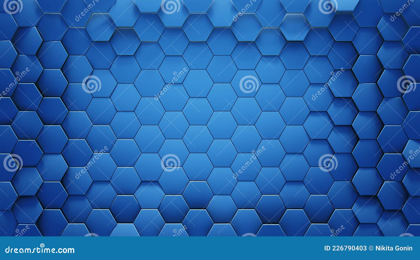 Blue Geometric Hexagonal Abstract Background 3D Render Stock ...