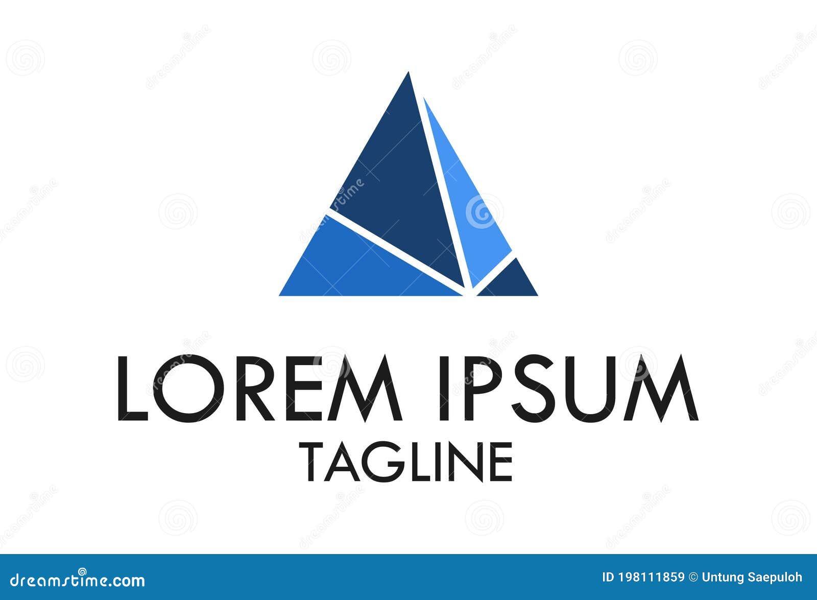 Blue Geometric Modern and Simple Triangle Logo Design Stock Vector ...