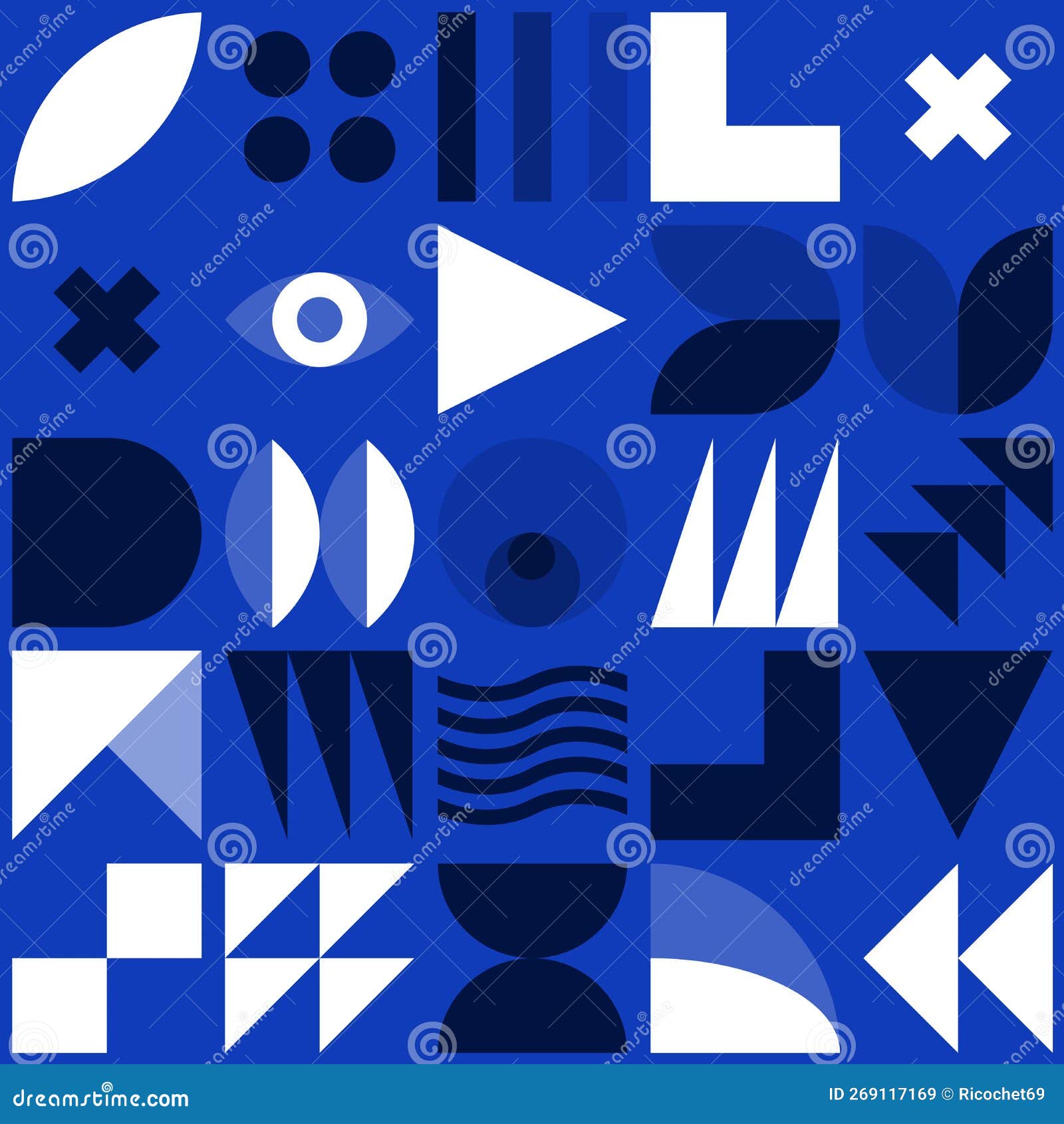 Blue Geometric Pattern Abstract Stock Illustration - Illustration of ...