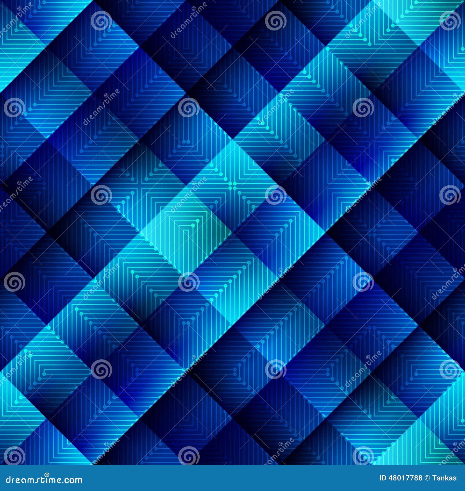 Blue Geometric Pattern in Matrix Style. Stock Vector - Illustration of ...