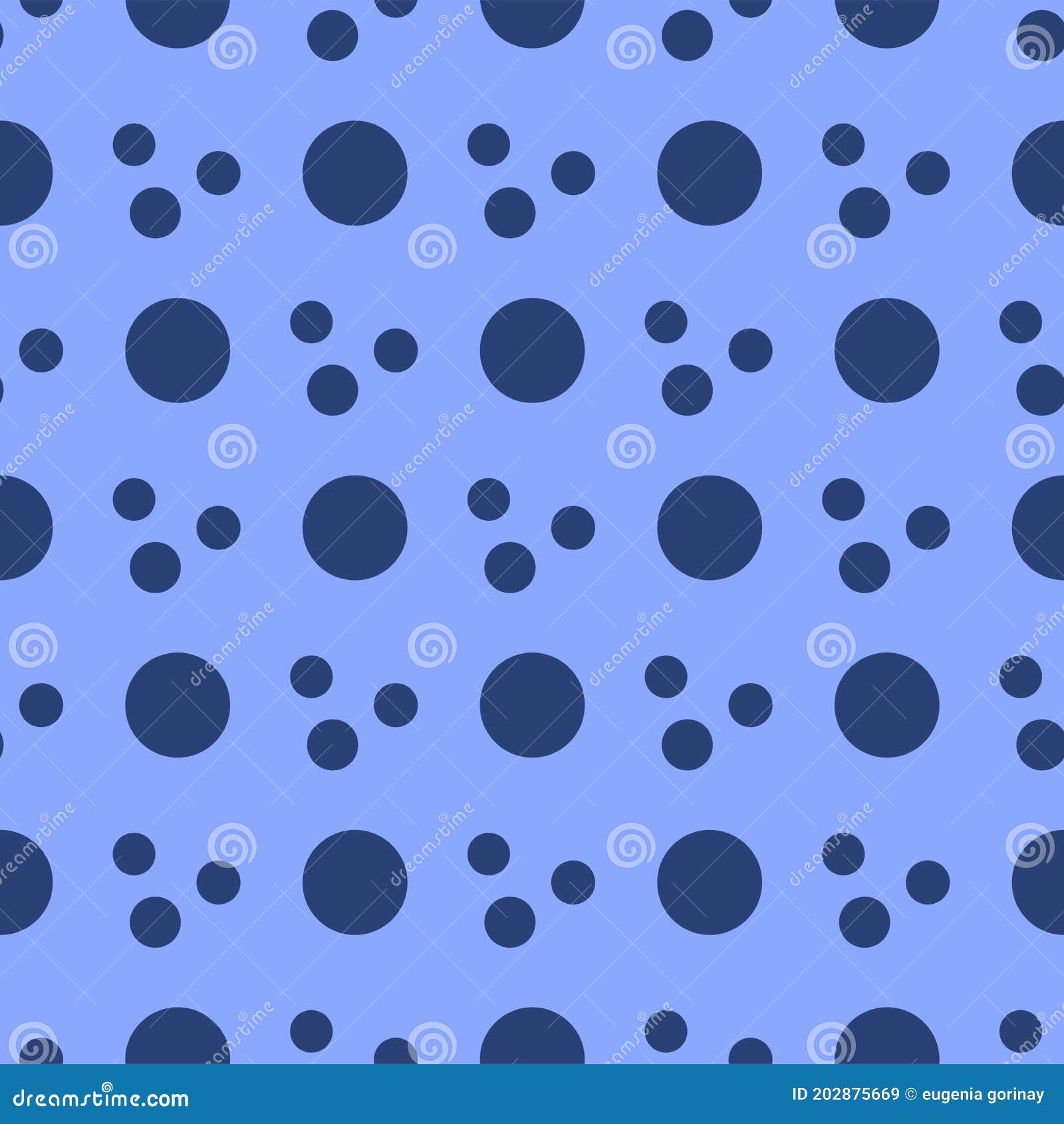 Blue Geometric Pattern of Small and Large Circles and Bubbles. Dark ...