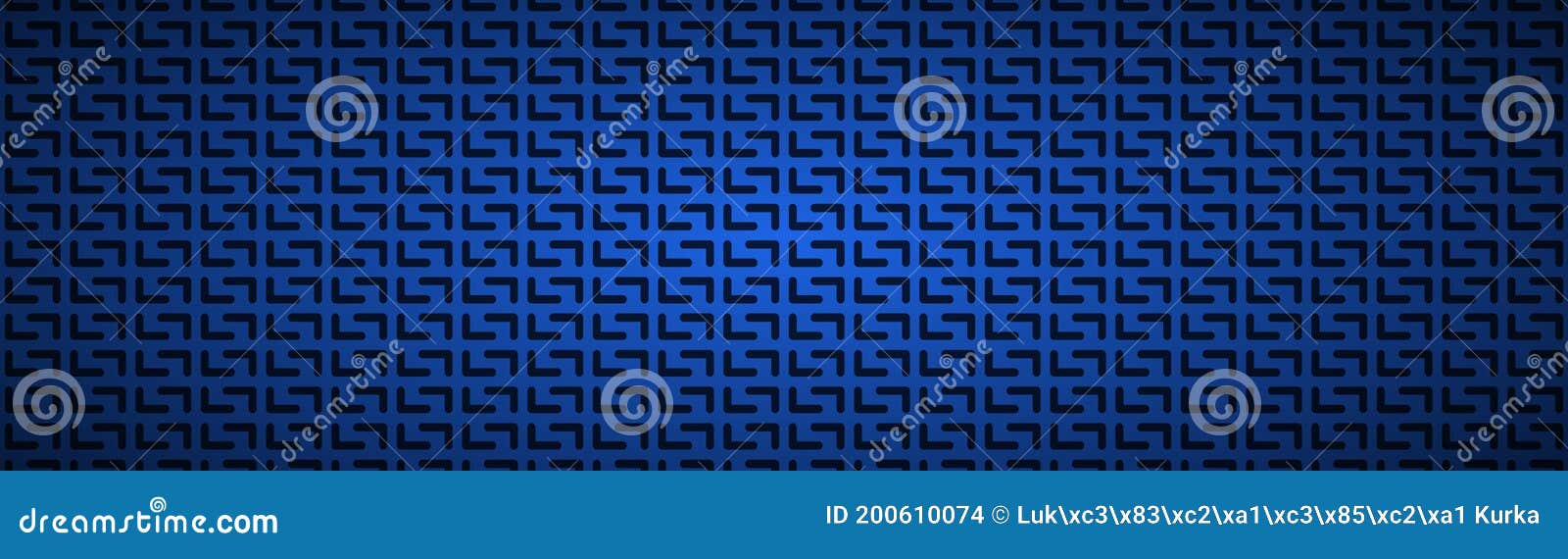 Blue Geometric Perforated Header. Abstract Dark Blue Metallic Stainless ...