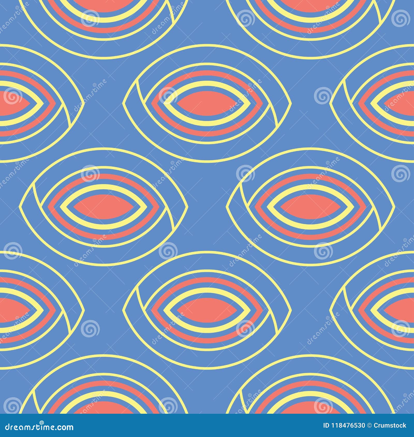 Blue Geometric Seamless Background. Bright Multi Colored Design with ...