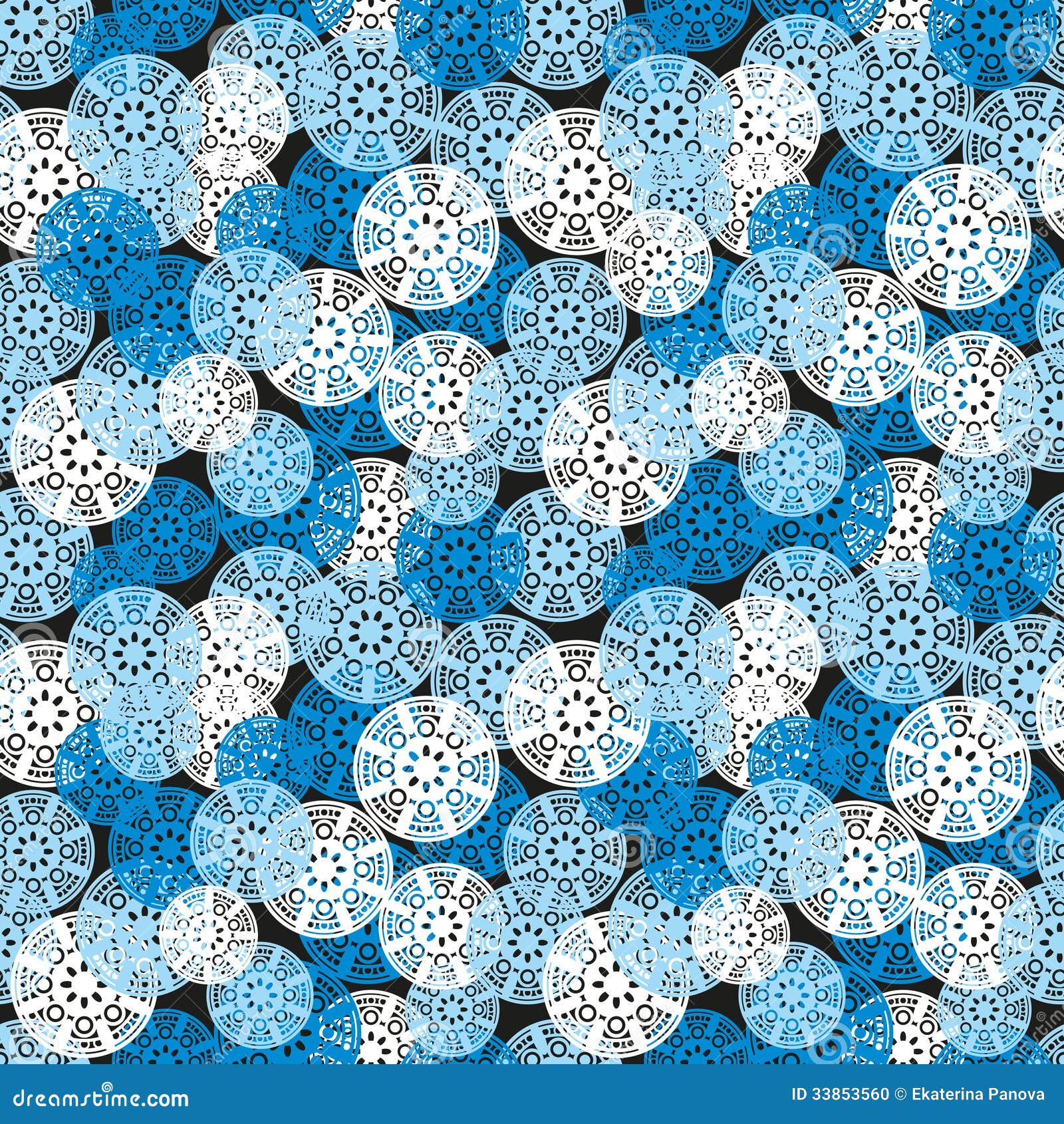 Blue Geometric Seamless Pattern. Stock Vector - Illustration of blue ...