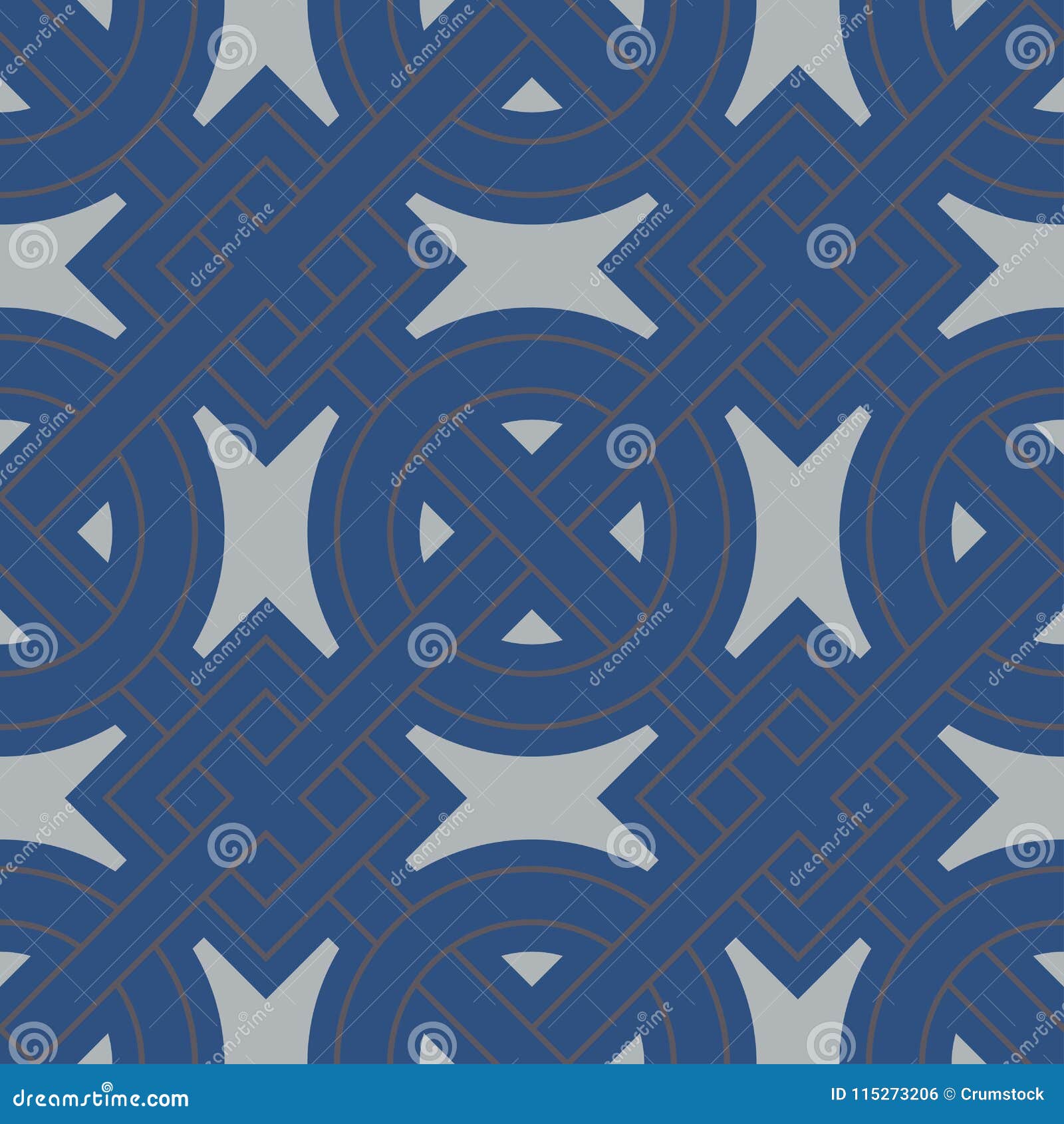Blue Geometric Seamless Pattern Stock Vector - Illustration of blue ...