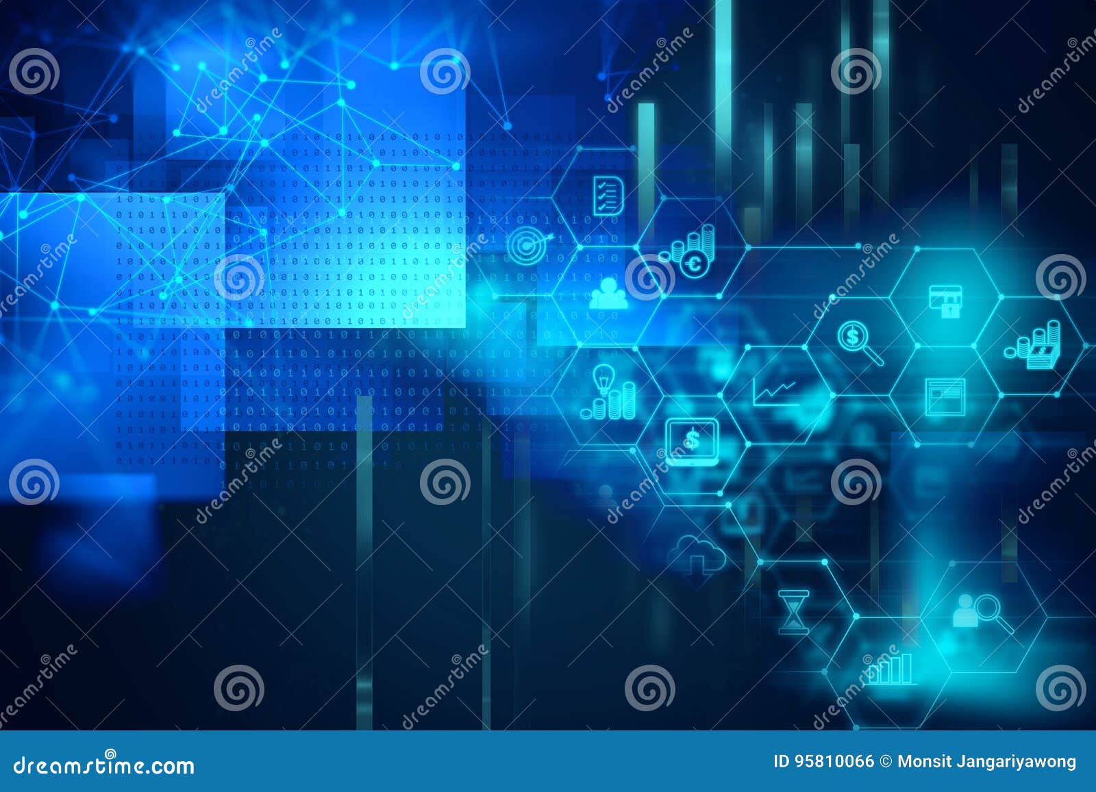 Blue Geometric Shape Abstract Technology Background Stock Illustration ...