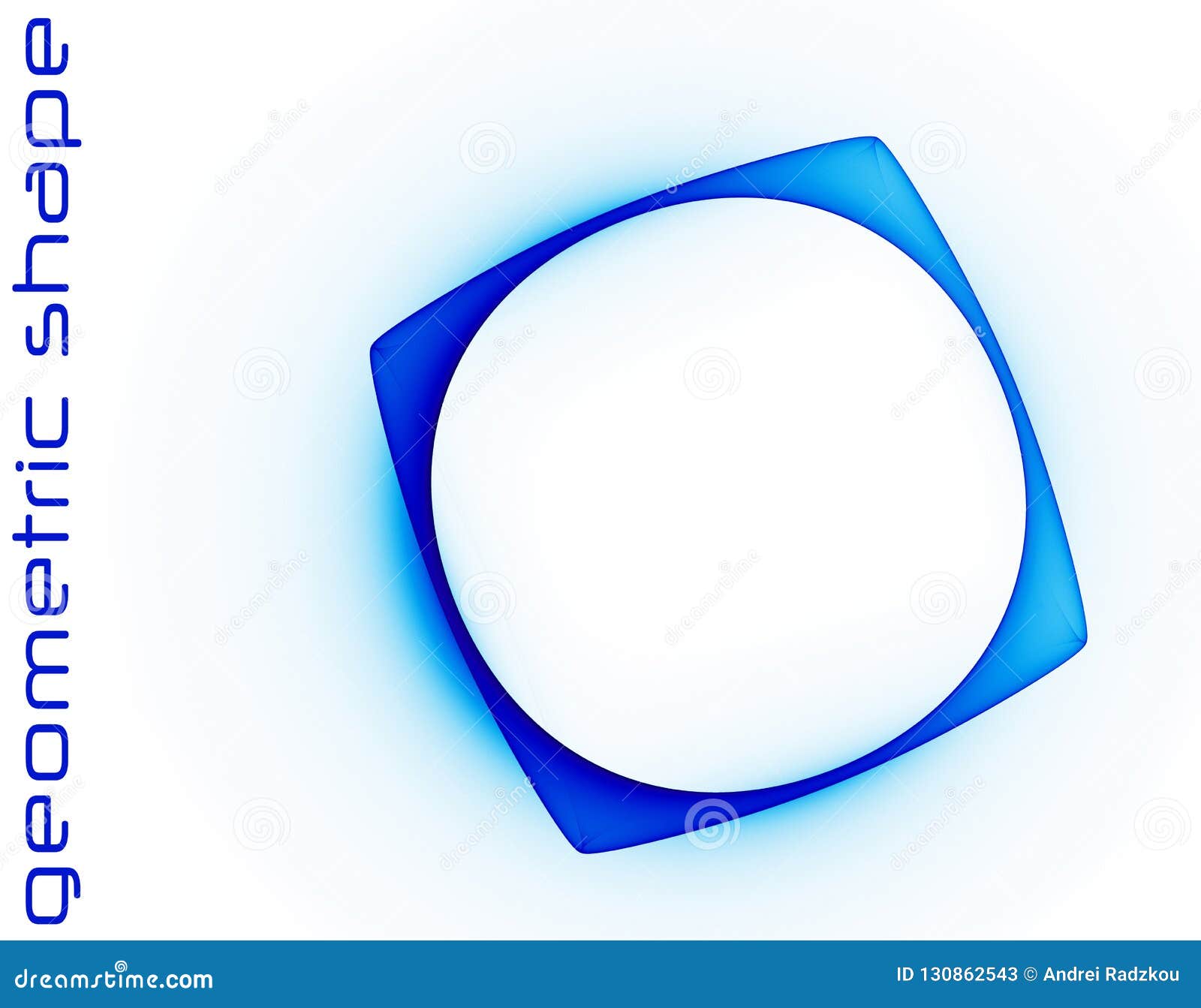 Blue Geometric Shape on White Stock Illustration - Illustration of ...