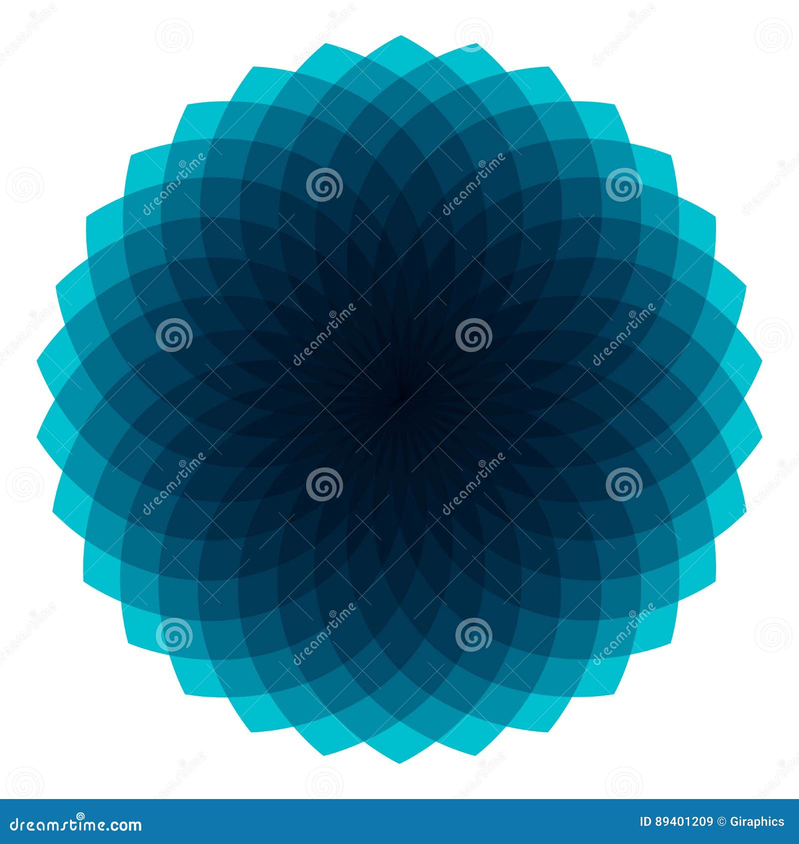 Blue Geometric Sunburst stock vector. Illustration of century - 89401209
