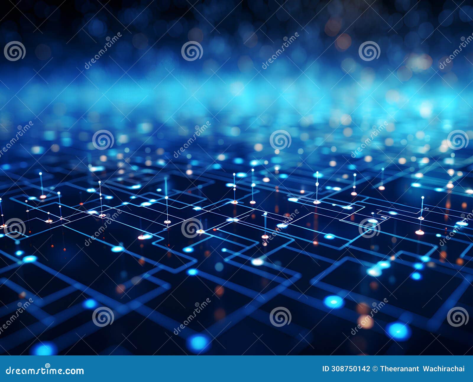 Blue Geometric Technology Background - 1 Stock Illustration ...