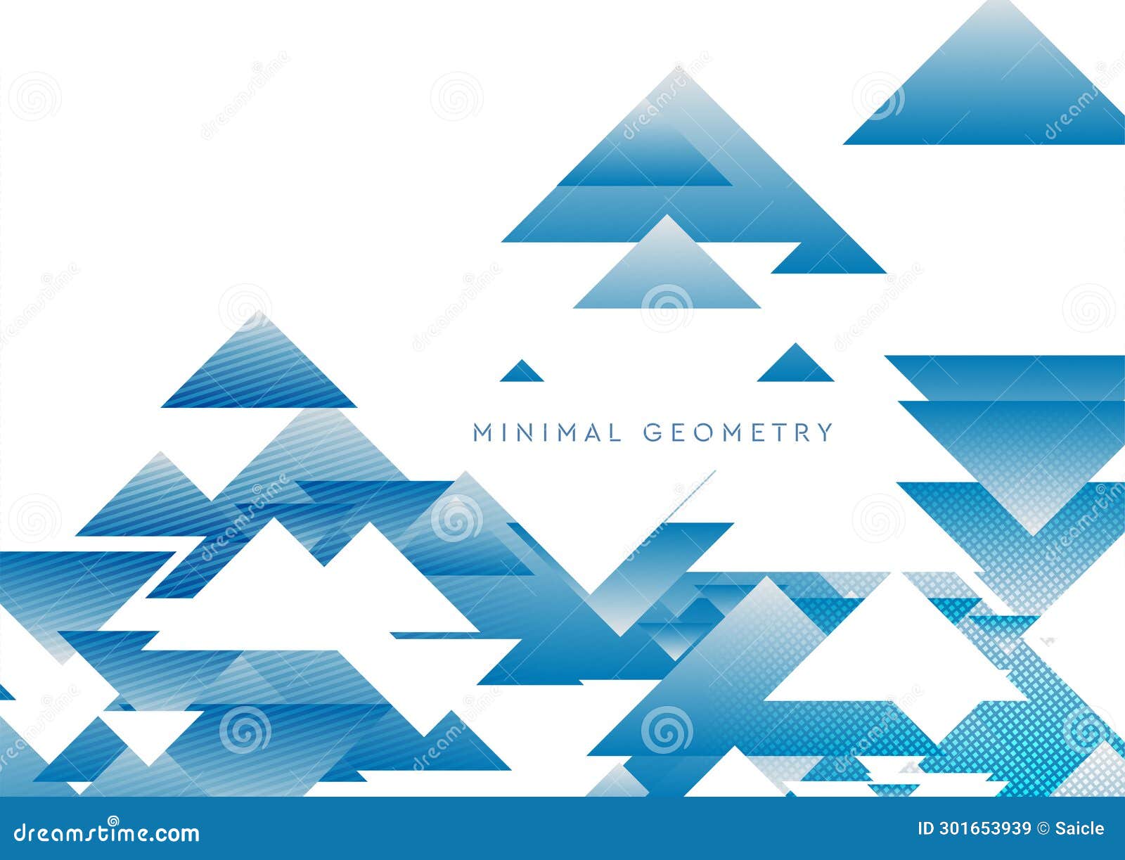 Blue Geometric Triangles Abstract Minimal Background Stock Illustration ...