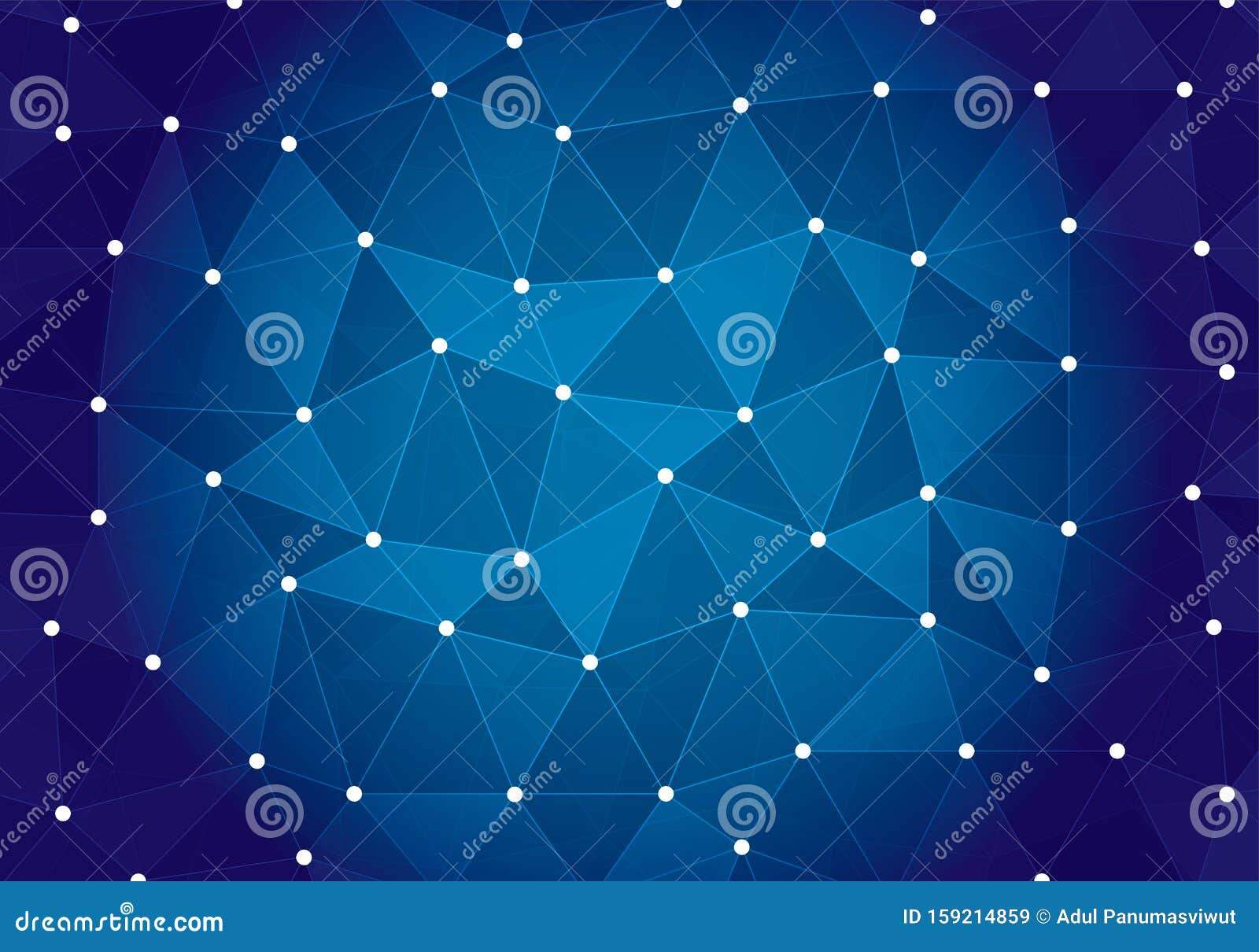 Blue Geometric Triangular Low Poly with Dots and Lines Gradient ...