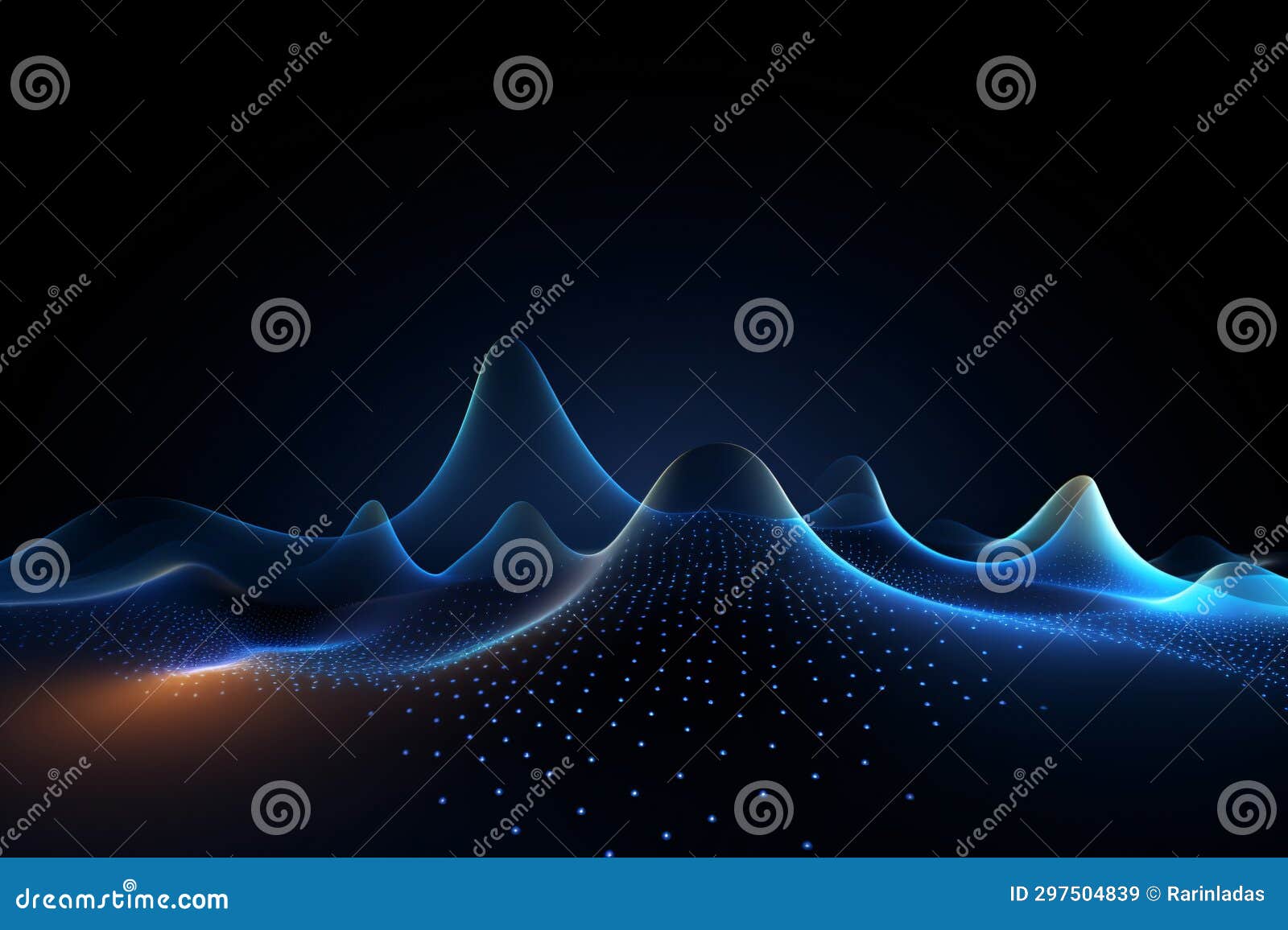 Blue Geometric Wave Grid on Dark Background, Technology Concept Stock ...