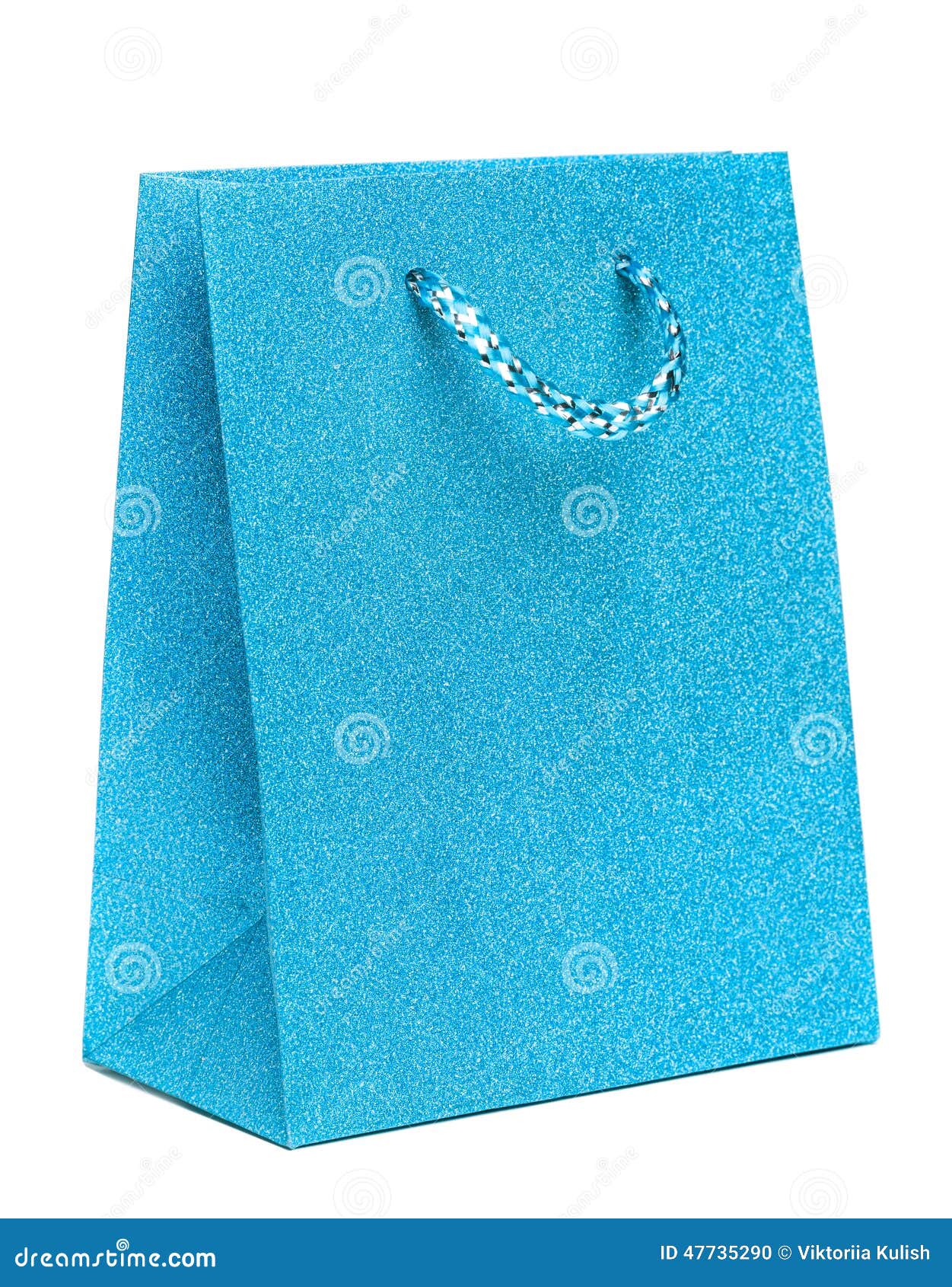 Blue Gift Bag Isolated on White Stock Photo - Image of decorate ...