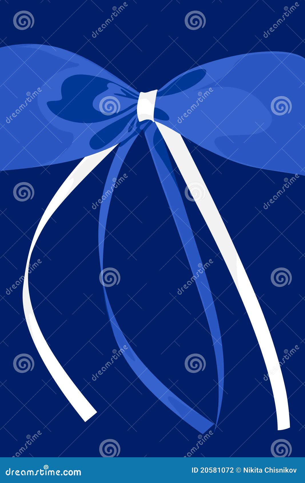 Blue gift bow stock vector. Illustration of birthday - 20581072