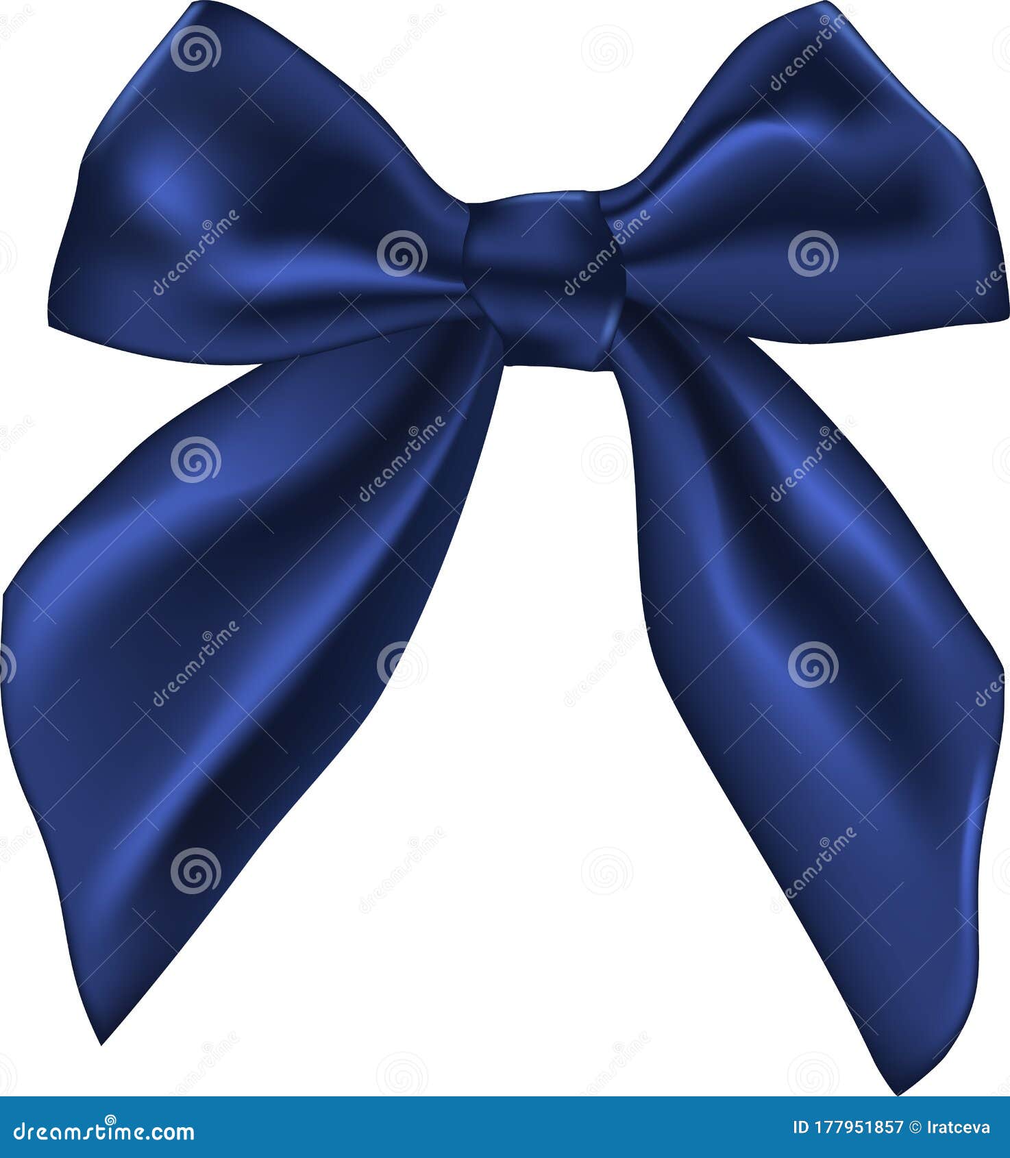 Blue Gift Bow Isolated on White Background Stock Vector - Illustration ...