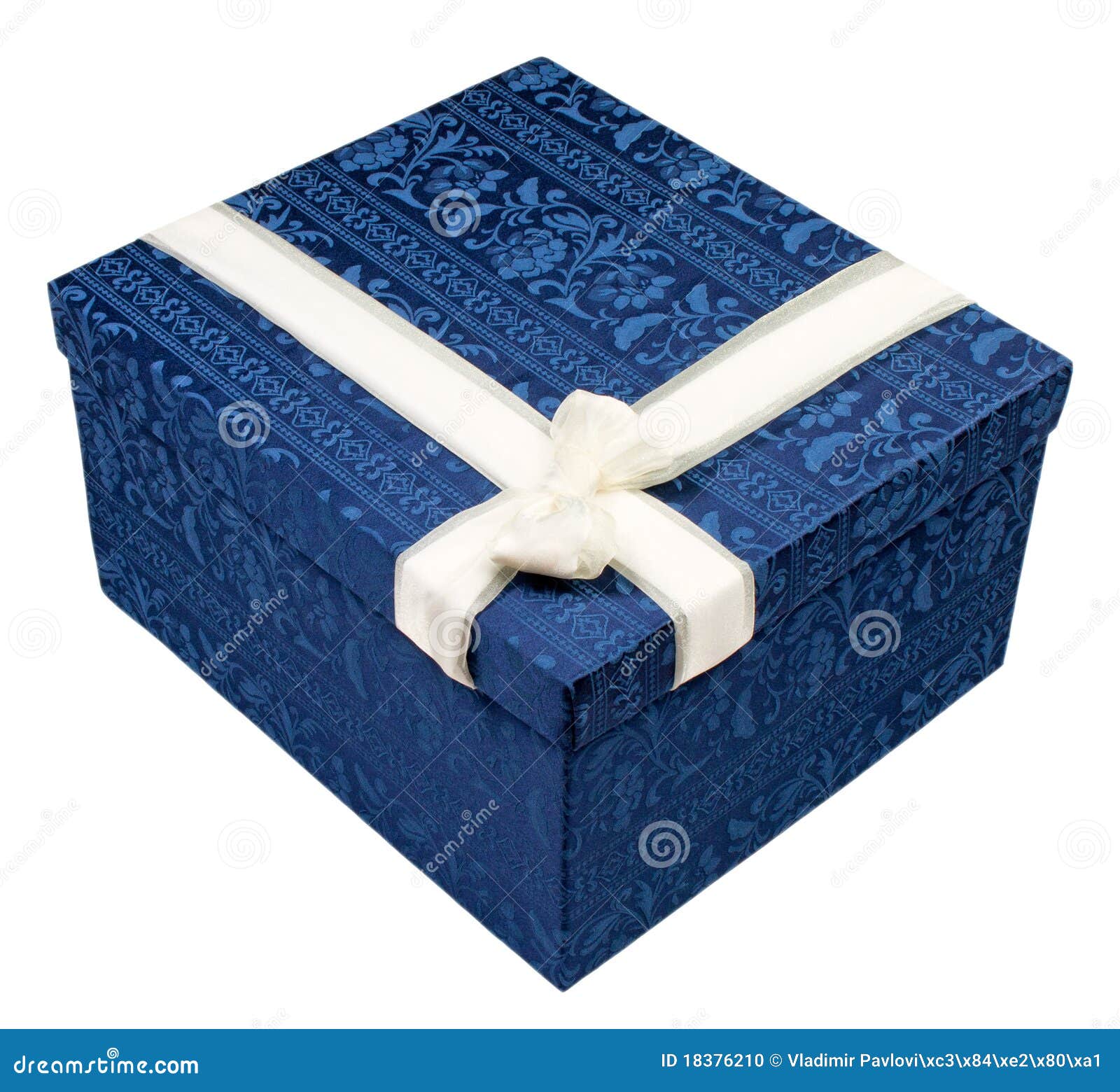 Blue gift box stock photo. Image of party, present, white - 18376210