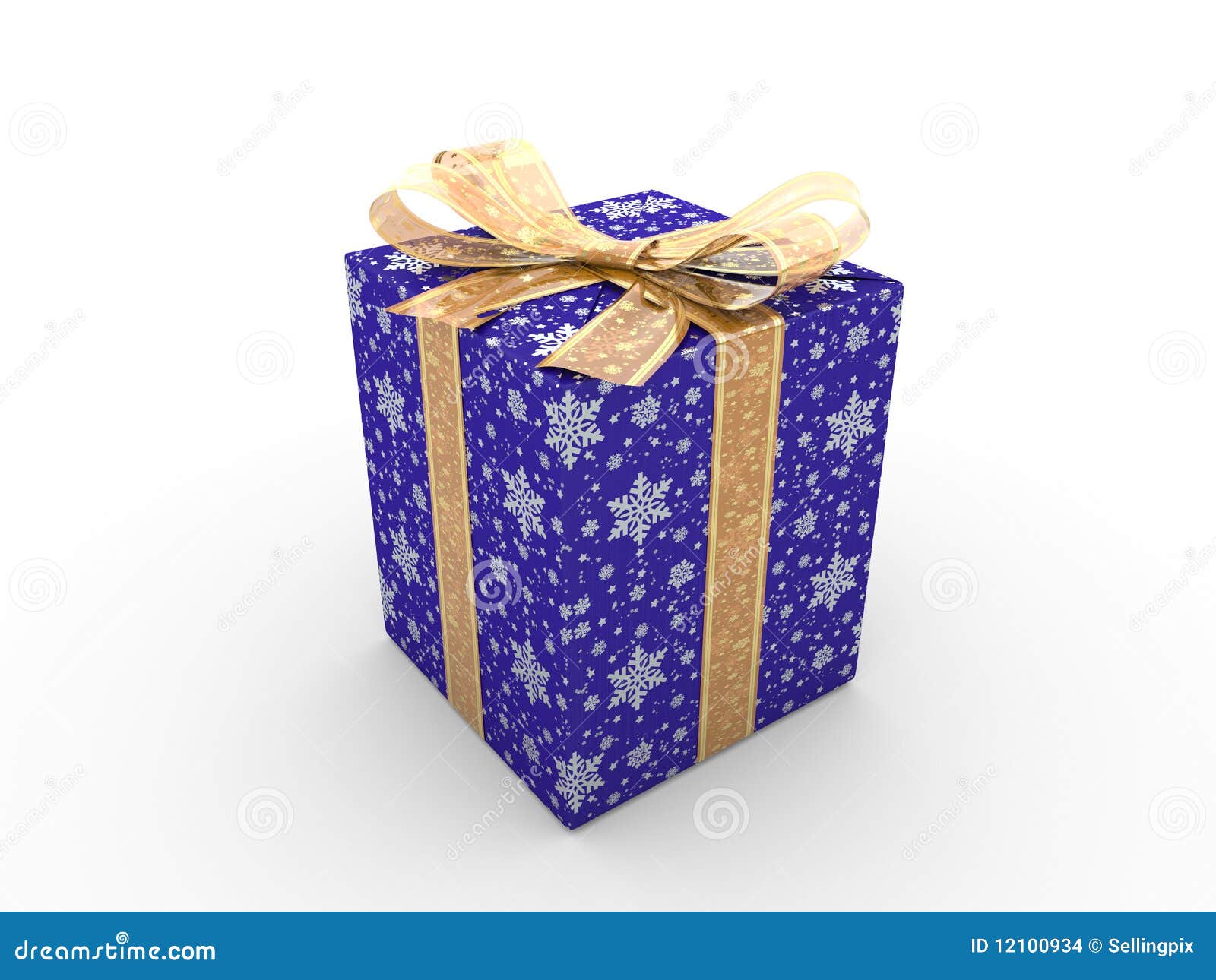 Blue gift box fancy bow stock illustration. Illustration of isolated ...