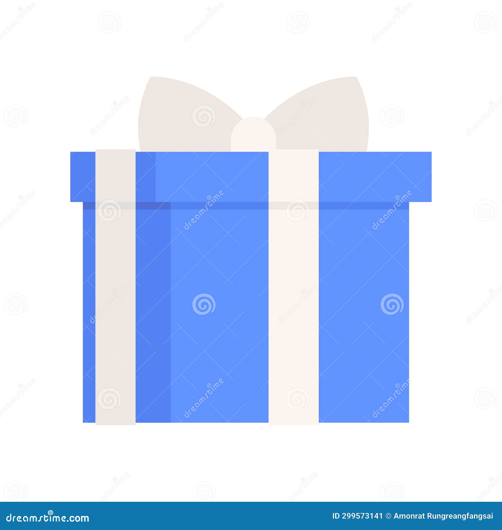 Blue Gift Box in Flat Design for Using As Banner Stock Vector ...