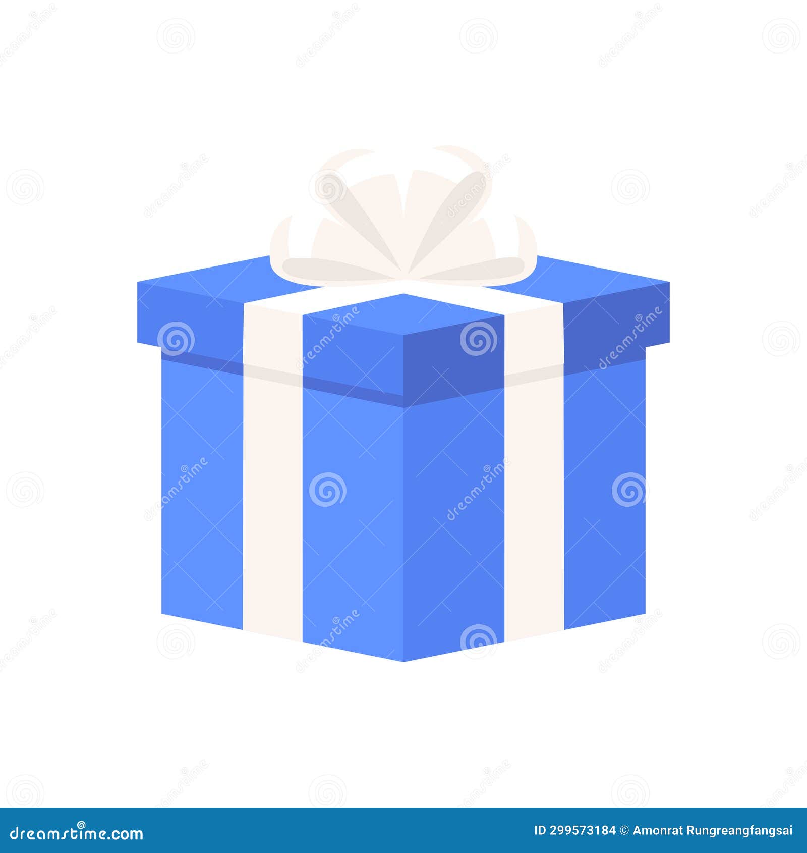 Blue Gift Box in Flat Design for Using As Banner Stock Vector ...