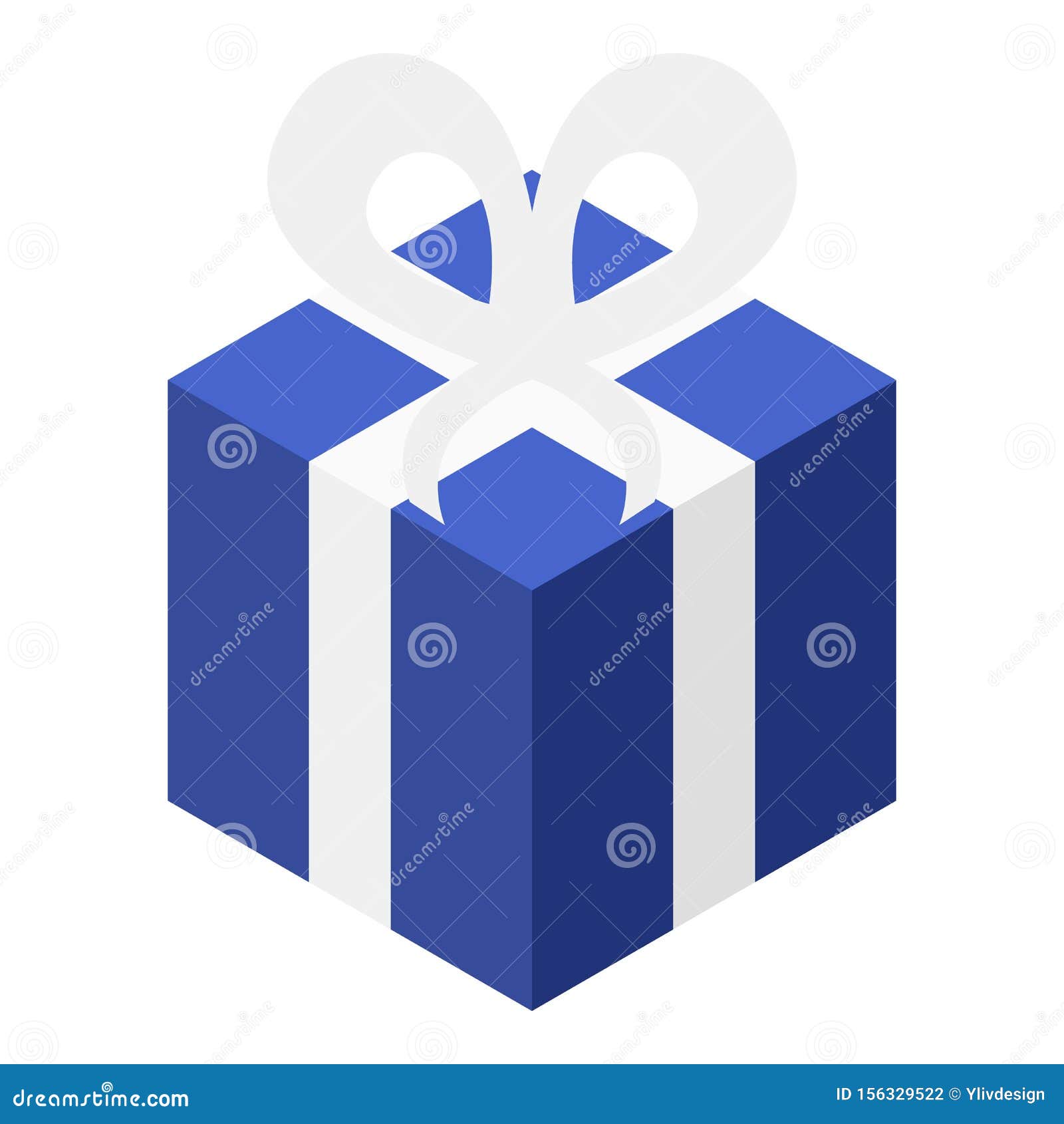 Blue Gift Box Icon, Isometric Style Stock Vector - Illustration of ...